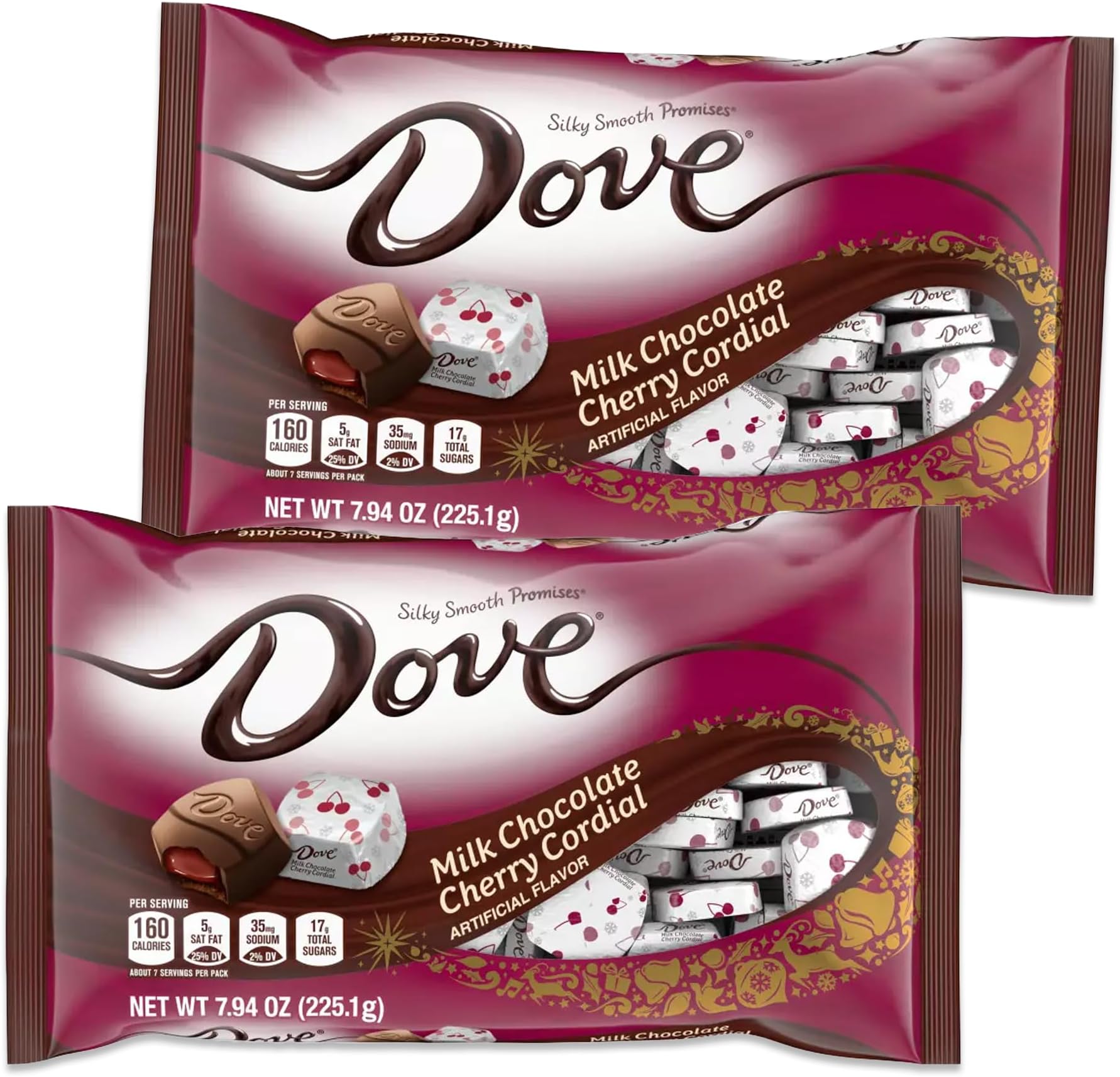 Amazon.com : Snackivore Dove Milk Chocolate Cherry Cordial Promises 2 ...