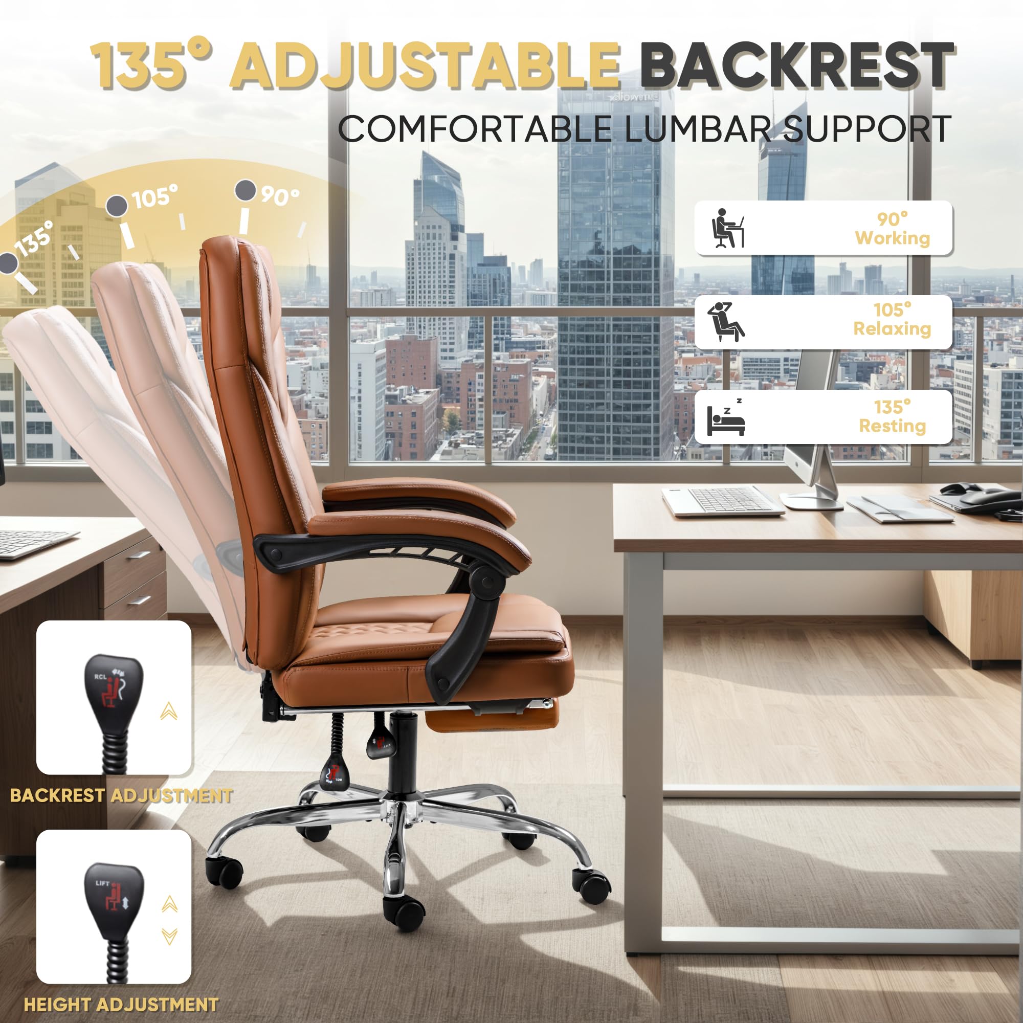 Snapklik.com : Shahoo Executive Office Chair High Back Adjustable ...