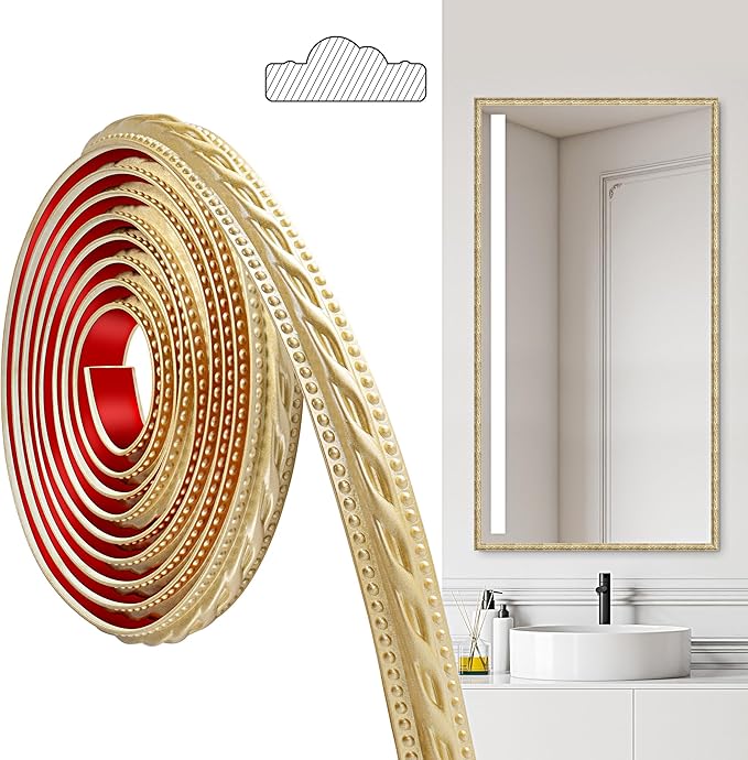 JUNART PVC Moldings Trim, 300cm×2cm, Peel and Stick Self-Adhesive ...