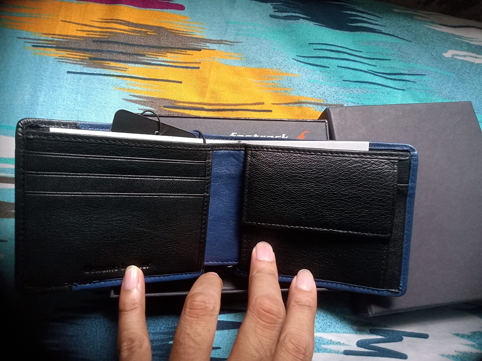 Buy Fastrack Blue Leather Men's Wallet (C0415LBL01) at Amazon.in
