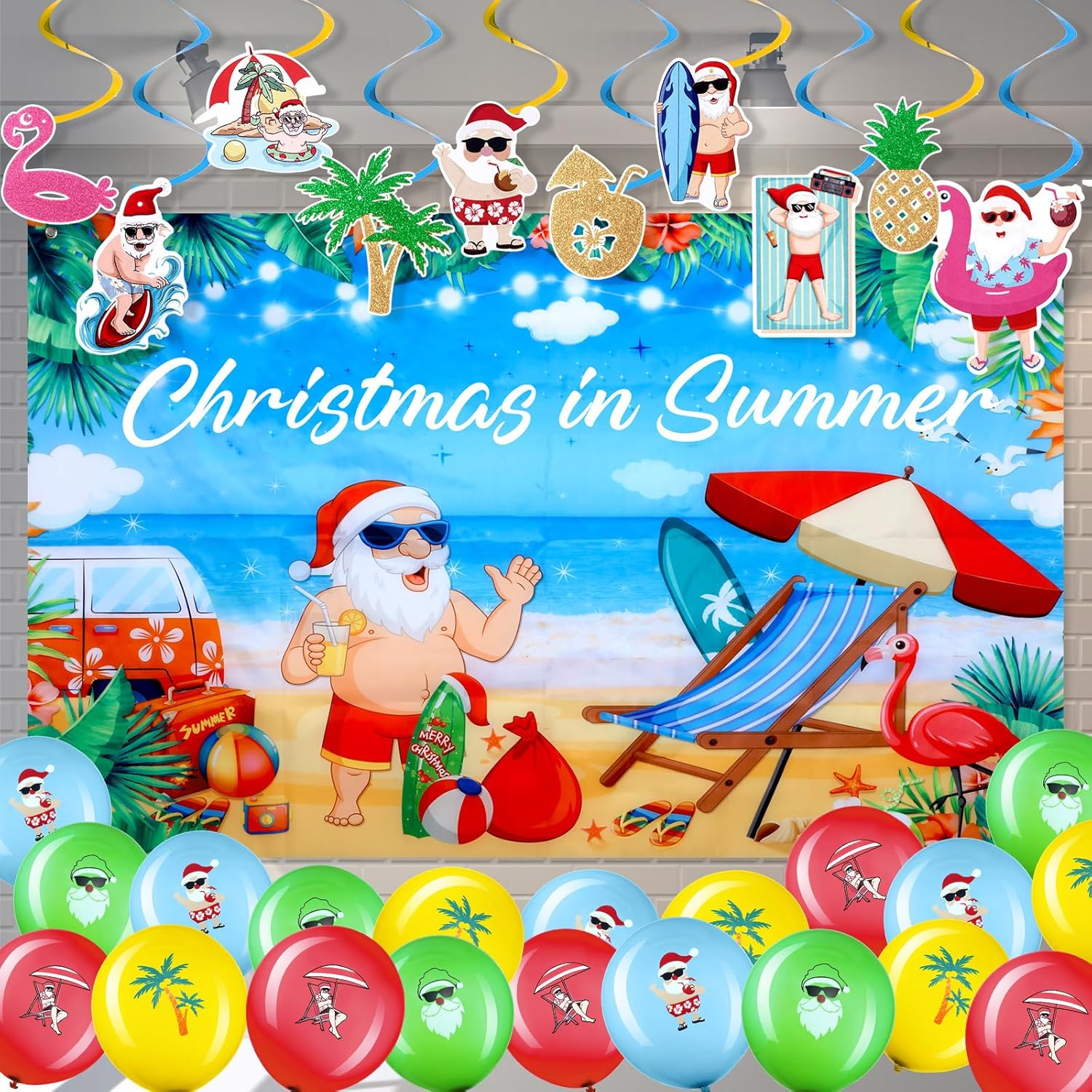 Amazon.com: Newwiee 31 Pcs Summer Christmas Party Decorations Include ...