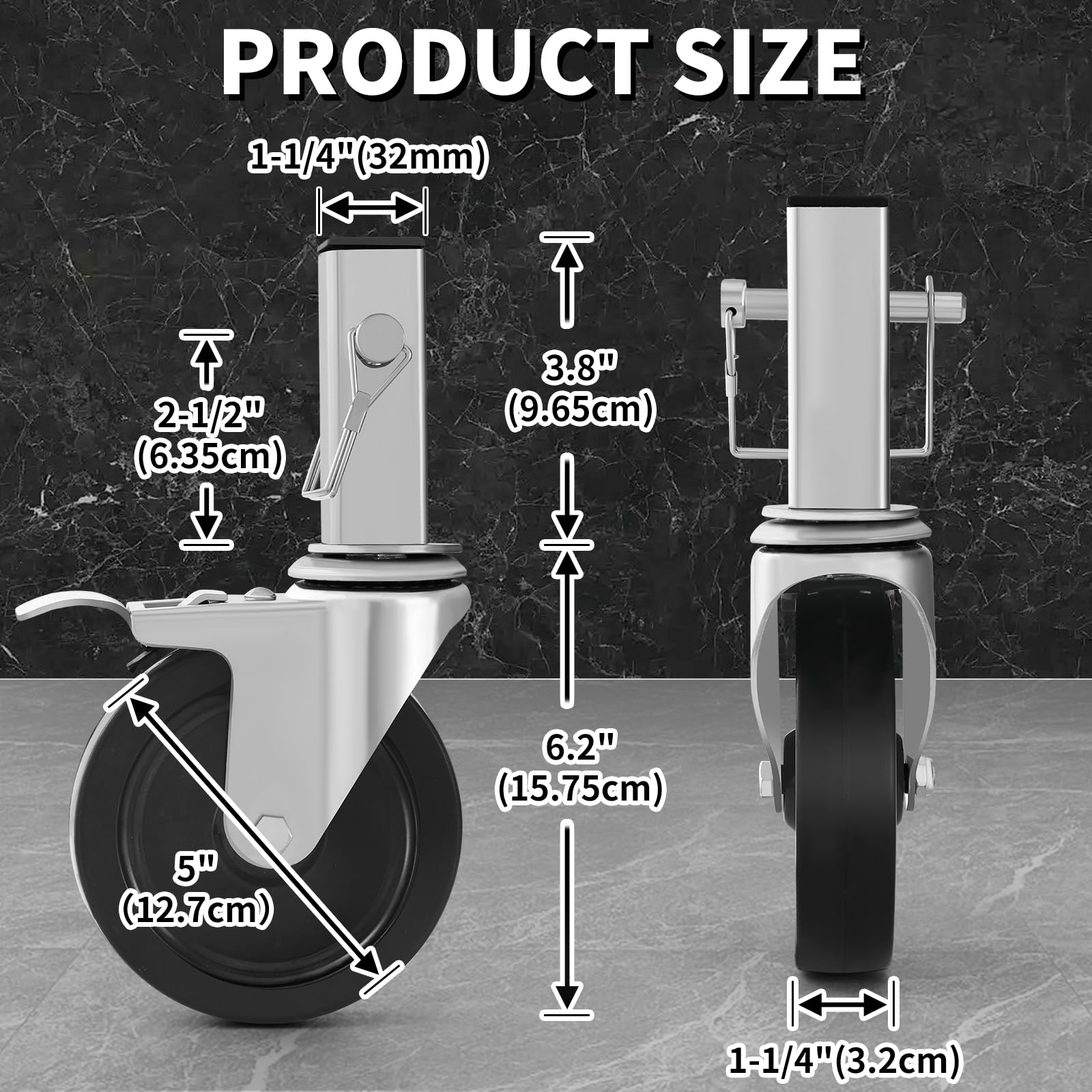 Snapklik.com : Besitu 5 Inches Scaffolding Wheels Set Of 4, Baker ...