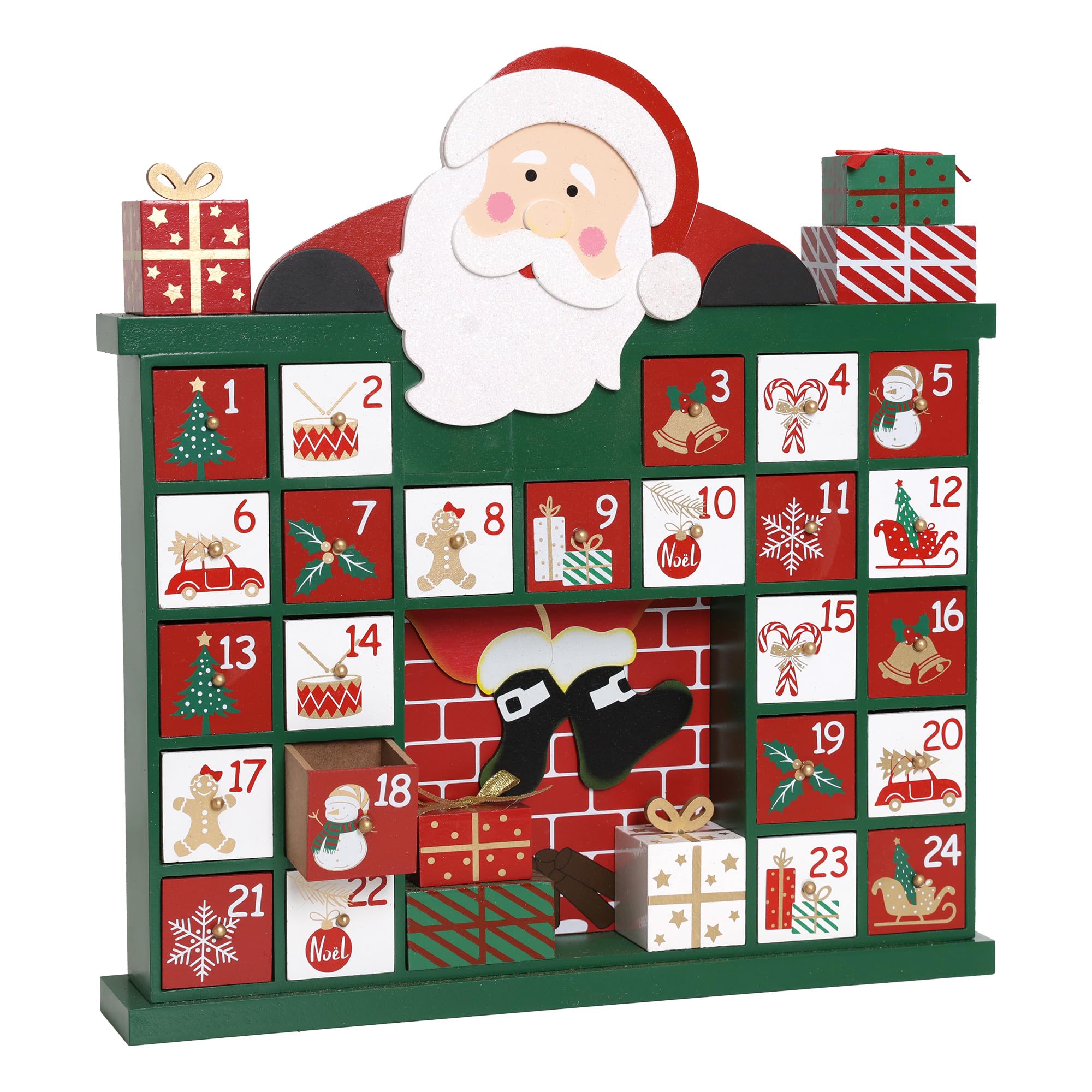 Amazon.com: PIONEER-EFFORT Wooden Christmas Advent Calendar with ...