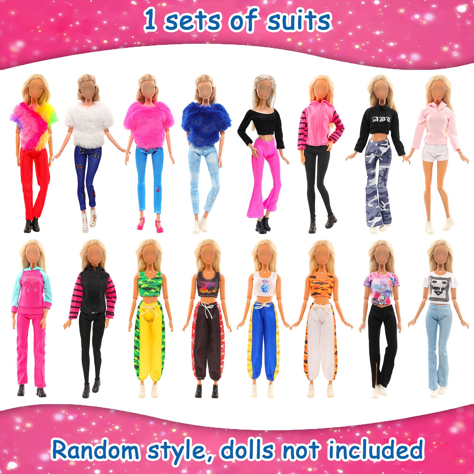 Snapklik.com : 6 Sets Doll Fashion Clothes Including 5 Dresses 1 Outfit ...