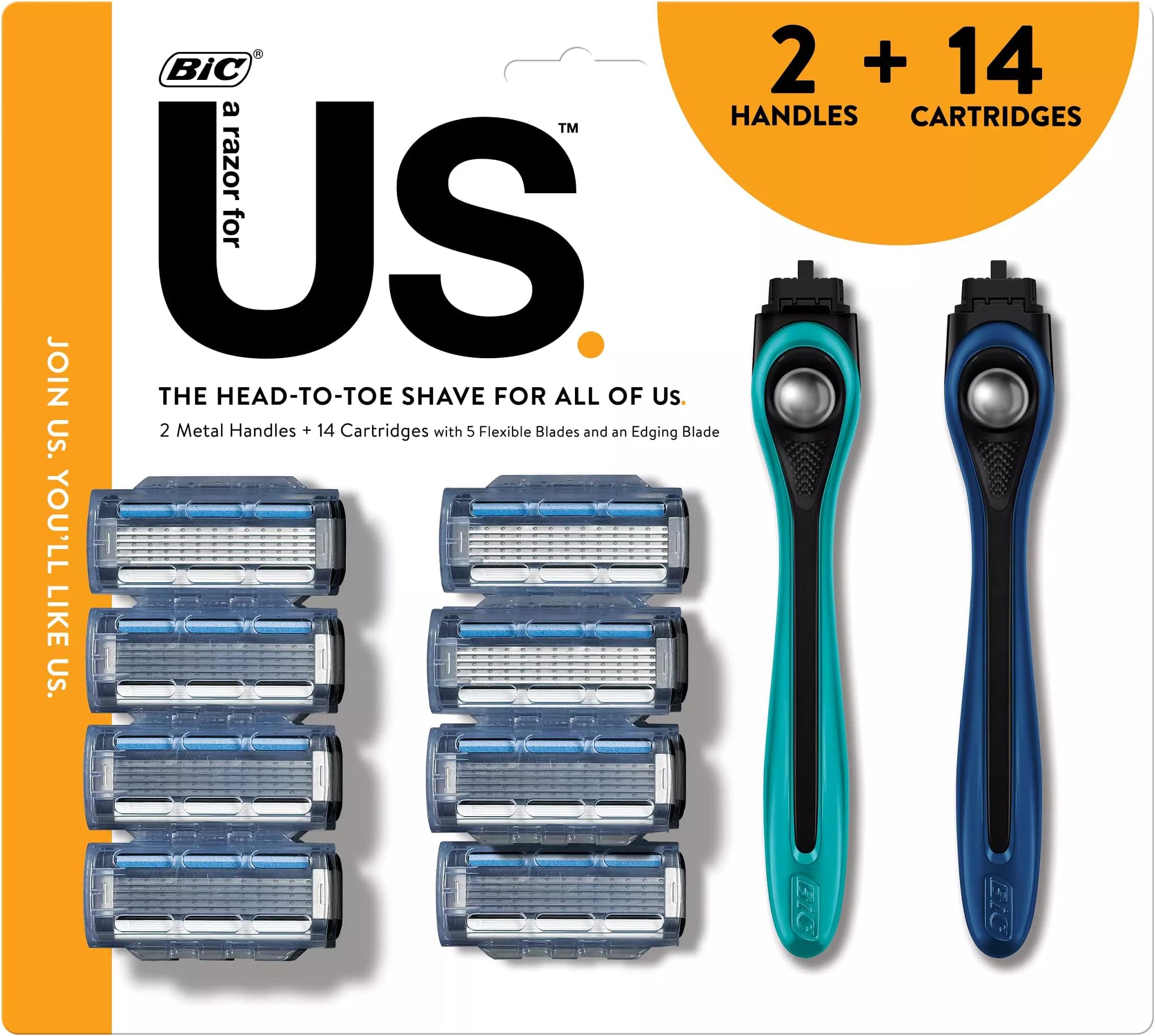 Amazon.com: BIC Us. 5-Blade Unisex Disposable Razors For Men and Women ...