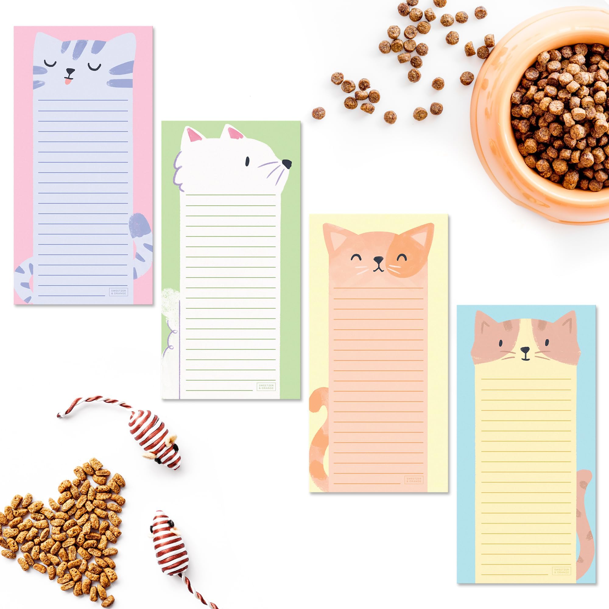 S&O Magnetic Notepads for Refrigerator 4 Pack, Sticky notes for Fridge ...