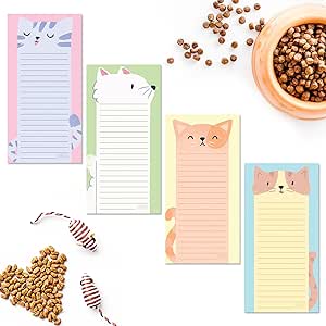 S&O Magnetic Notepads for Refrigerator 4 Pack, Sticky notes for Fridge ...