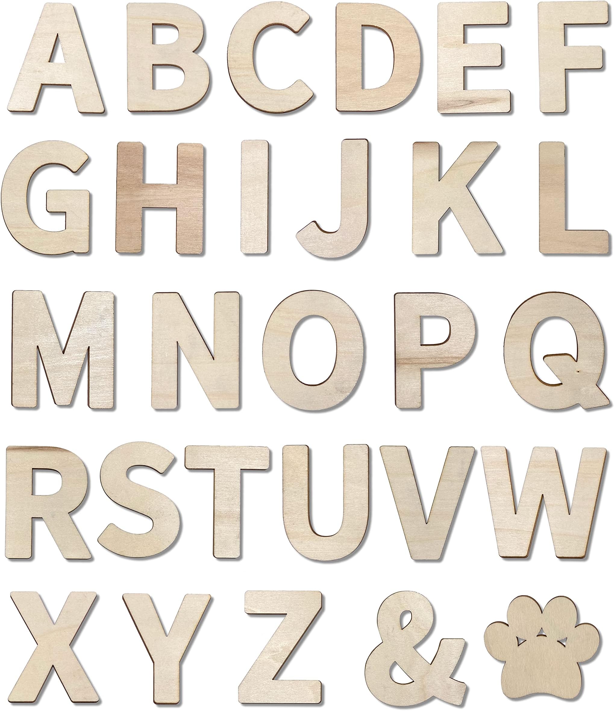 Amazon.com: 570 Pieces 2 Inch Unfinished Wooden Letters for Crafts ...