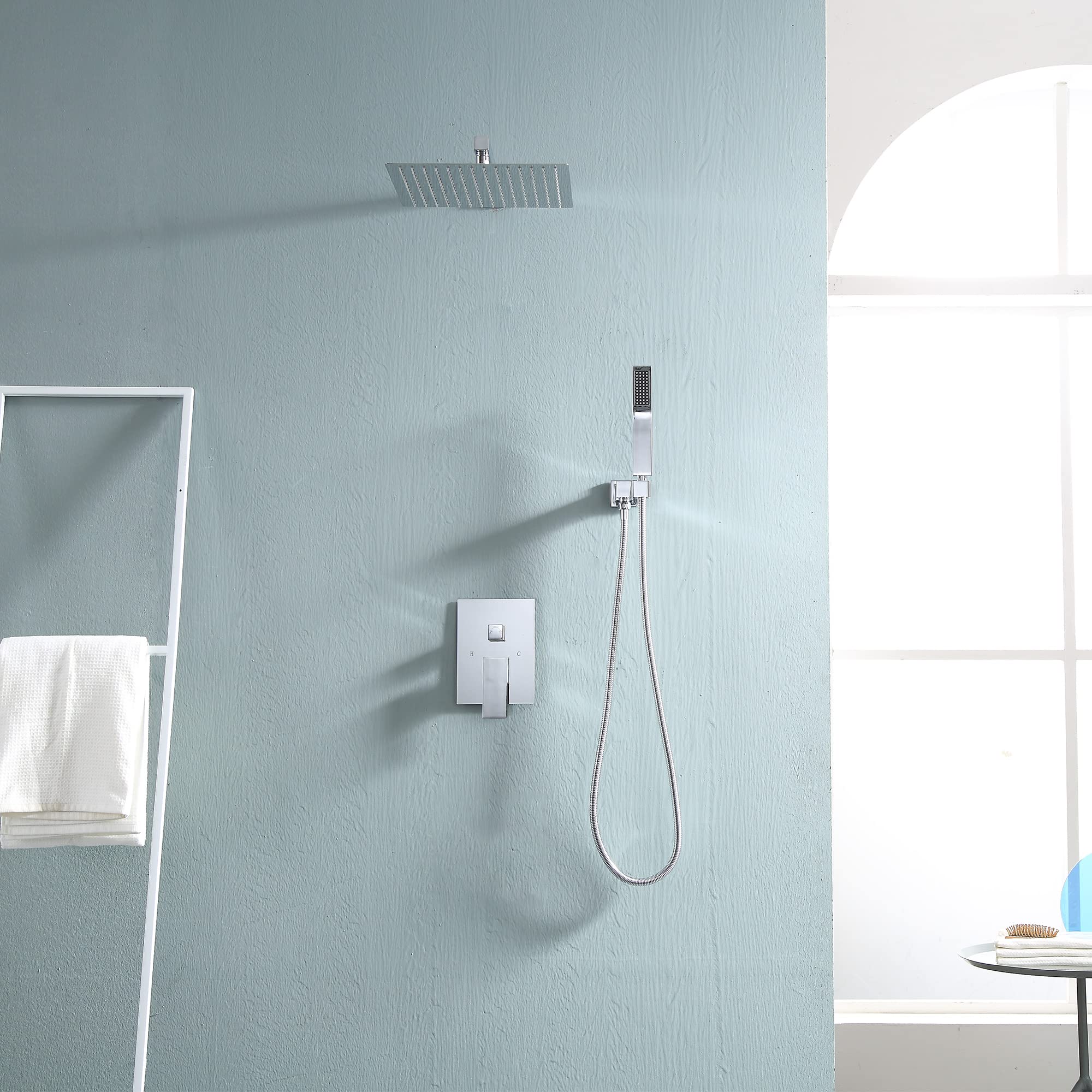 Snapklik.com : Lordear Rain Shower System 10 Inch Wall Mounted Shower ...