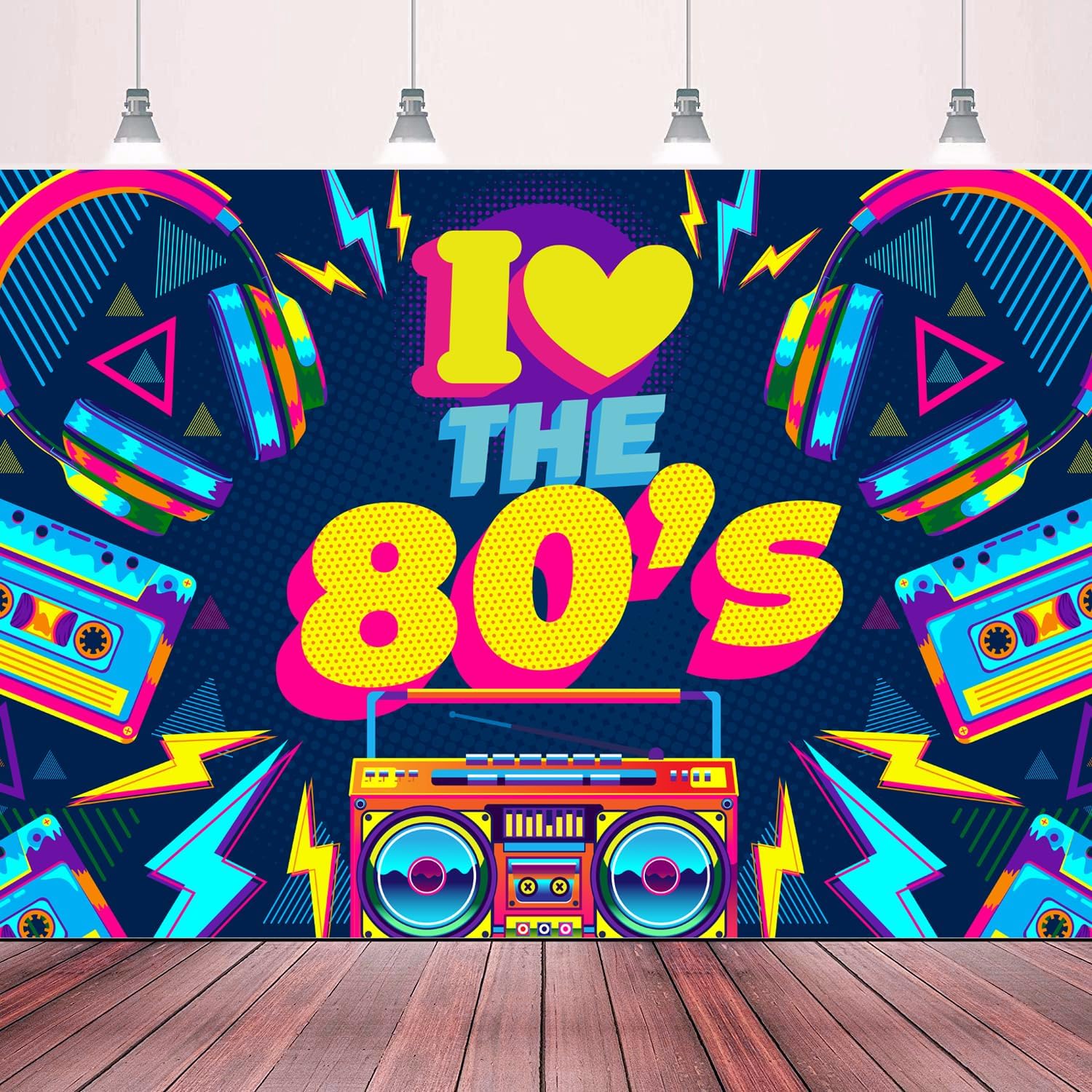Amazon.com : I Love The 80s Party Backdrop Banner for Hip Hop Rock N ...