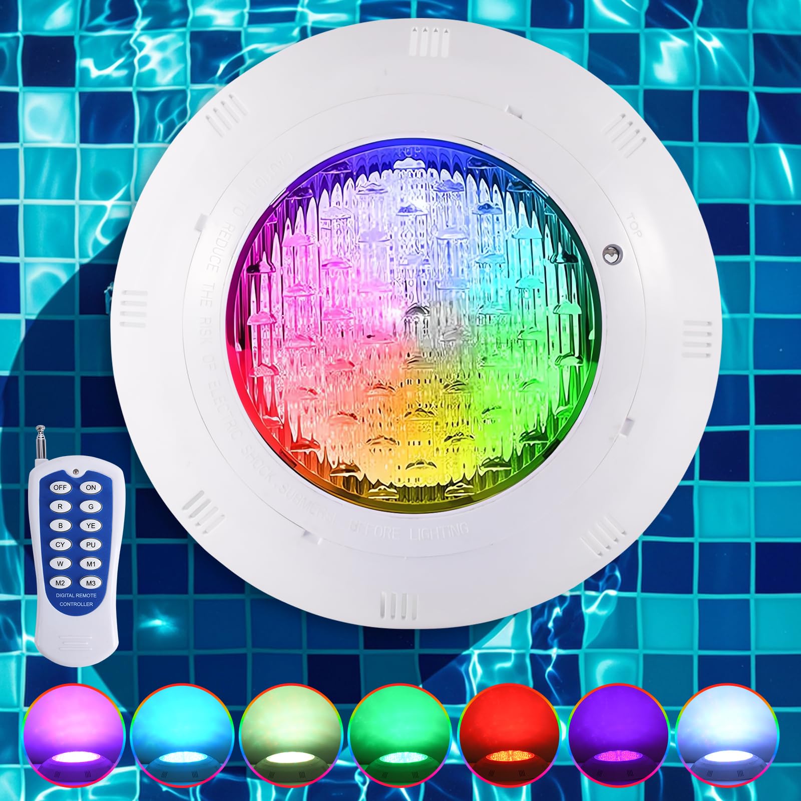 Submersible Led Light AC12V 35W Color Change 11.6" Led Pool Light 7 ...