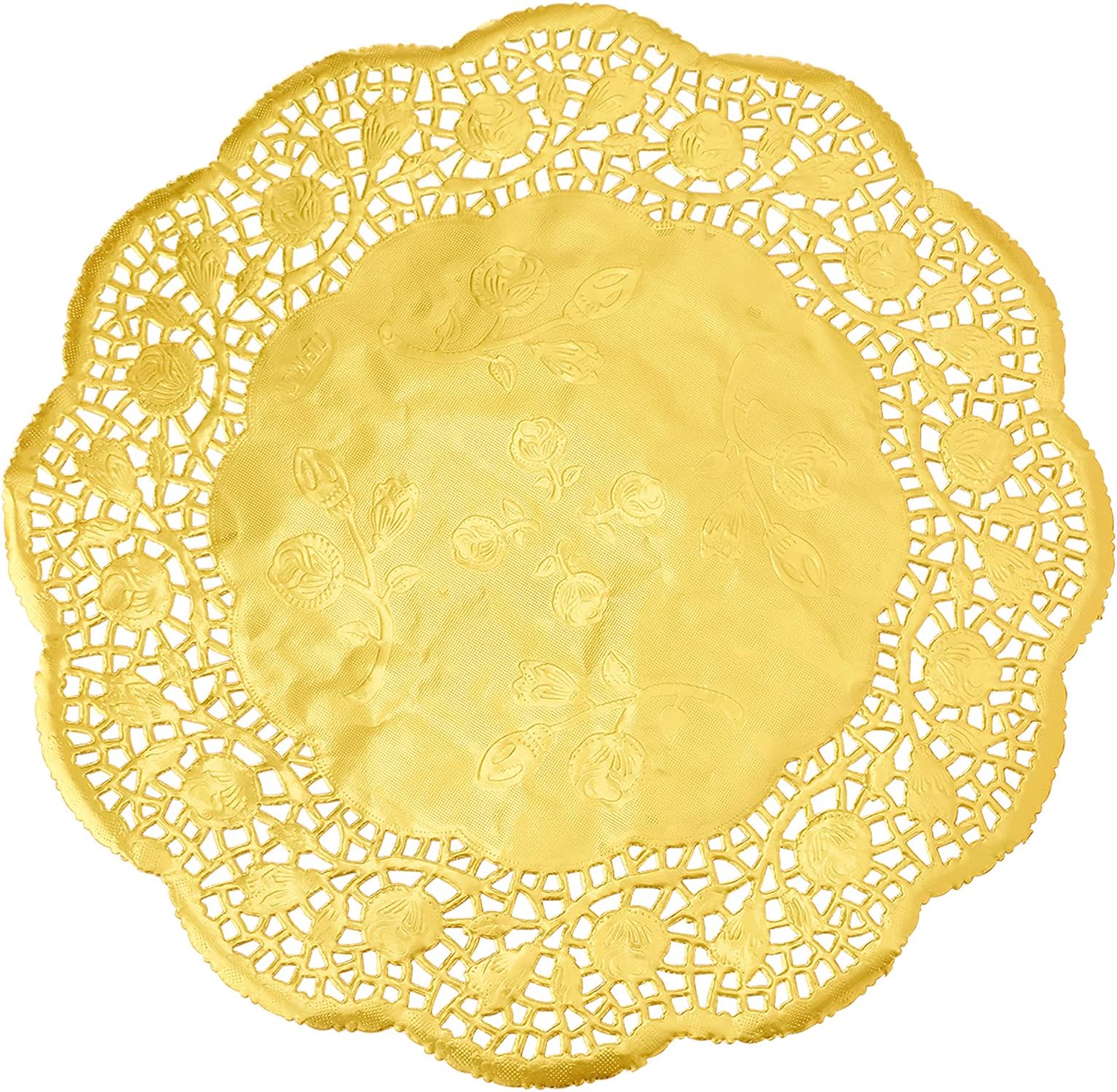 Amazon.com: Gift Boutique 250 Gold Doilies Round Paper Place Mats 14 ...