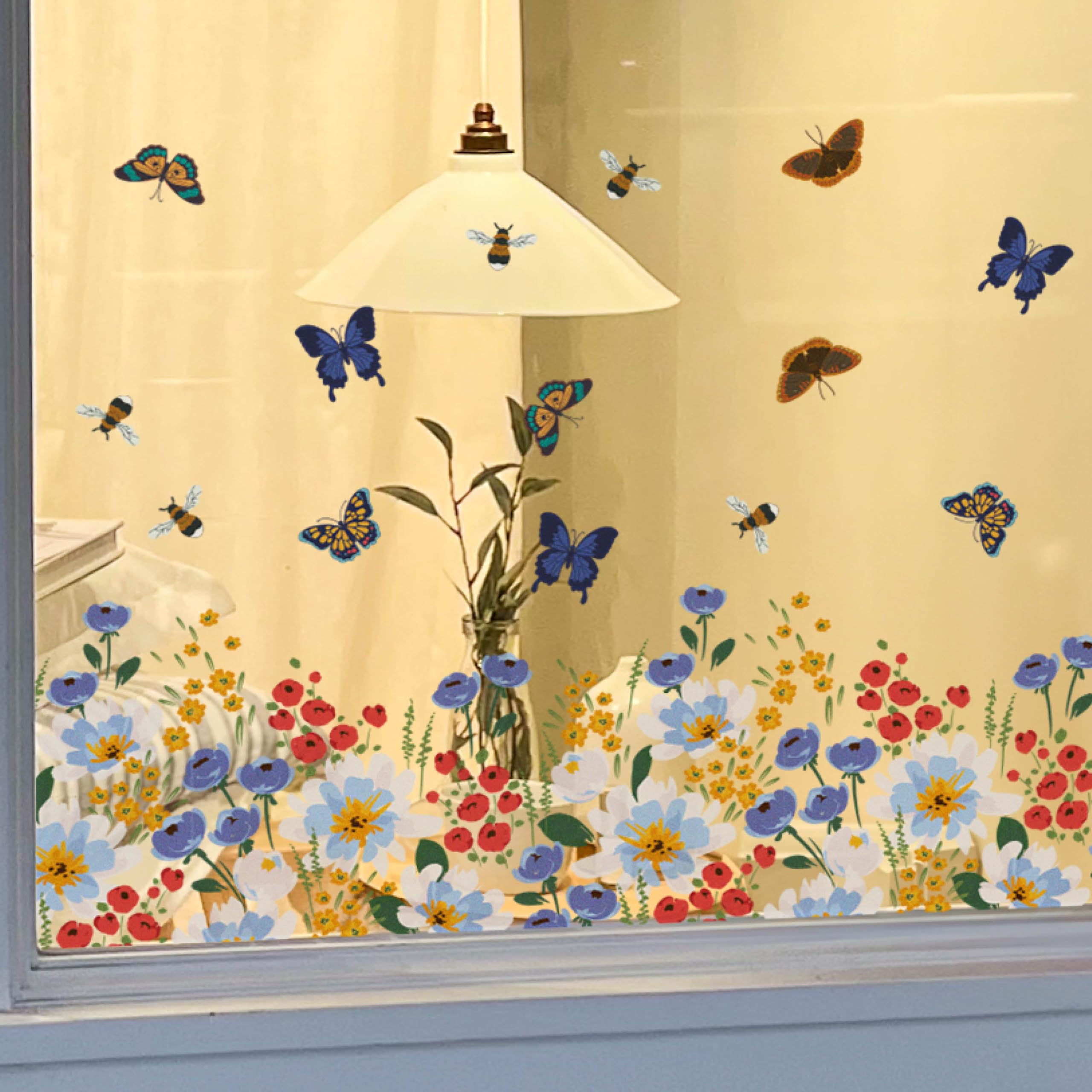 Amazon.com: Wild Flower Summer Window Clings for Glass Windows with 15 ...