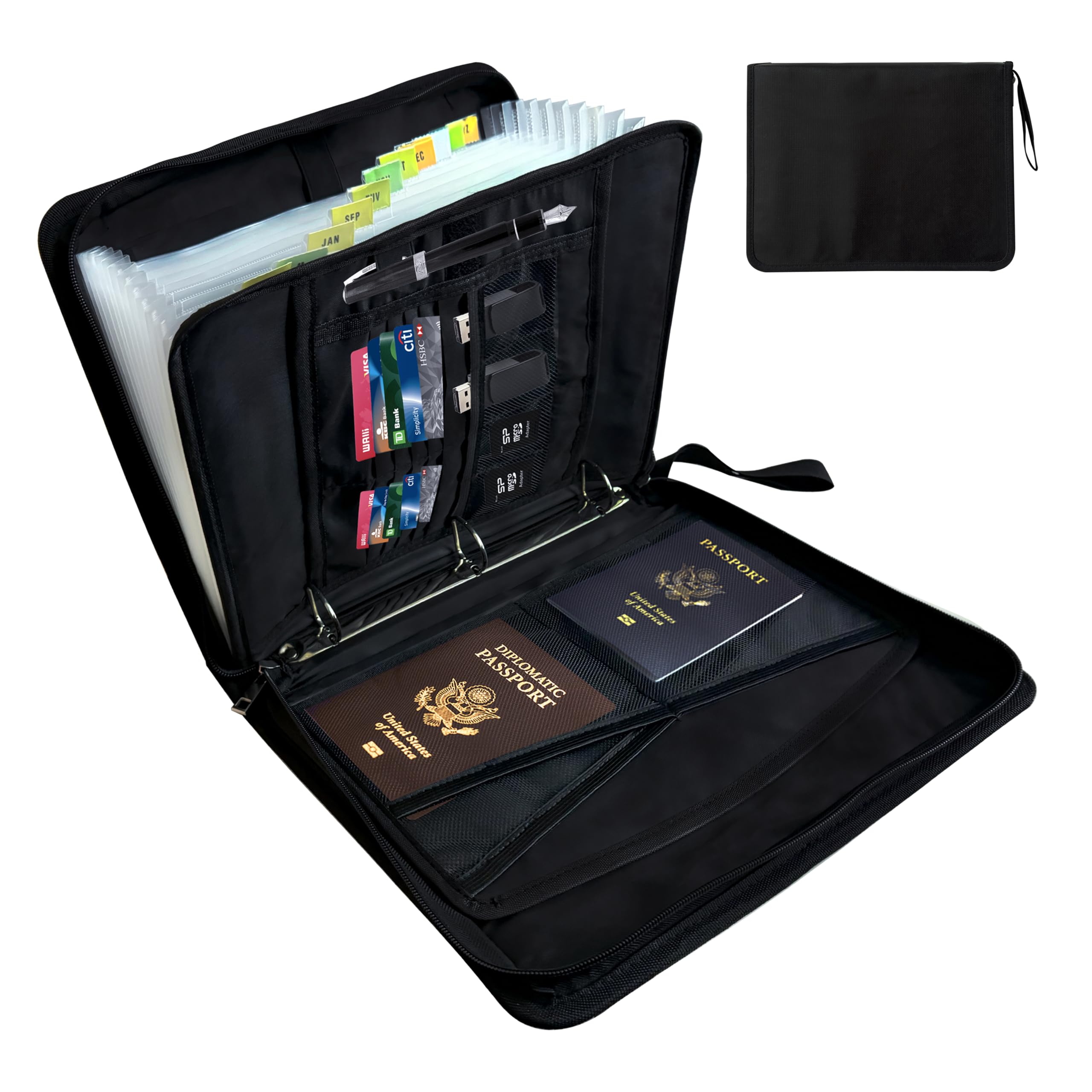 Amazon.com : Accordion File Organizer with Binder, 12 Pockets Fireproof ...