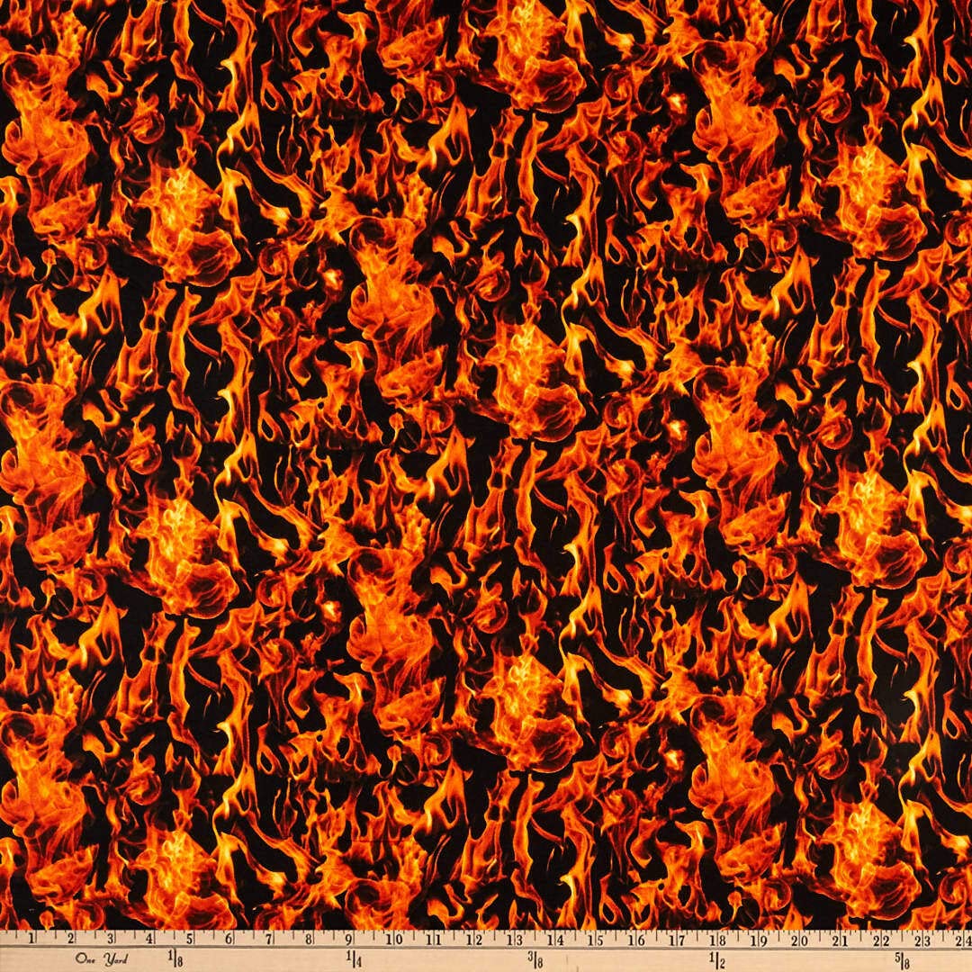 Amazon.com: Fire Flames Fabric, by The Yard, Firefighter Fabric ...