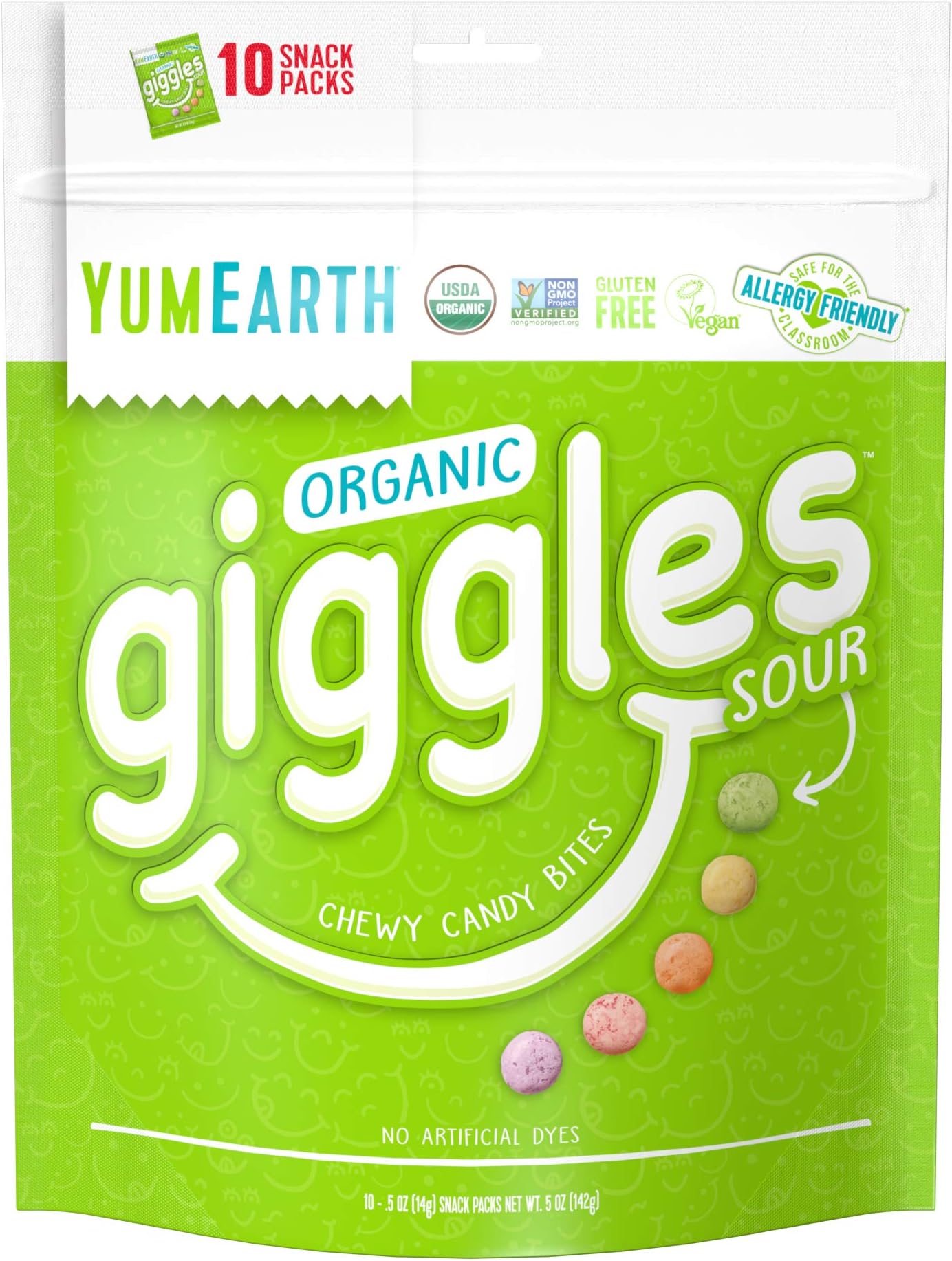 Amazon.com : YumEarth Organic Sour Giggles Chewy Candy - Allergy ...