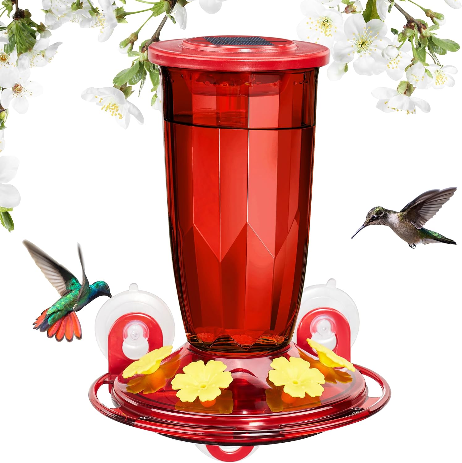 Amazon.com : Kingsyard Solar Window Hummingbird Feeders with 4 Feeding ...