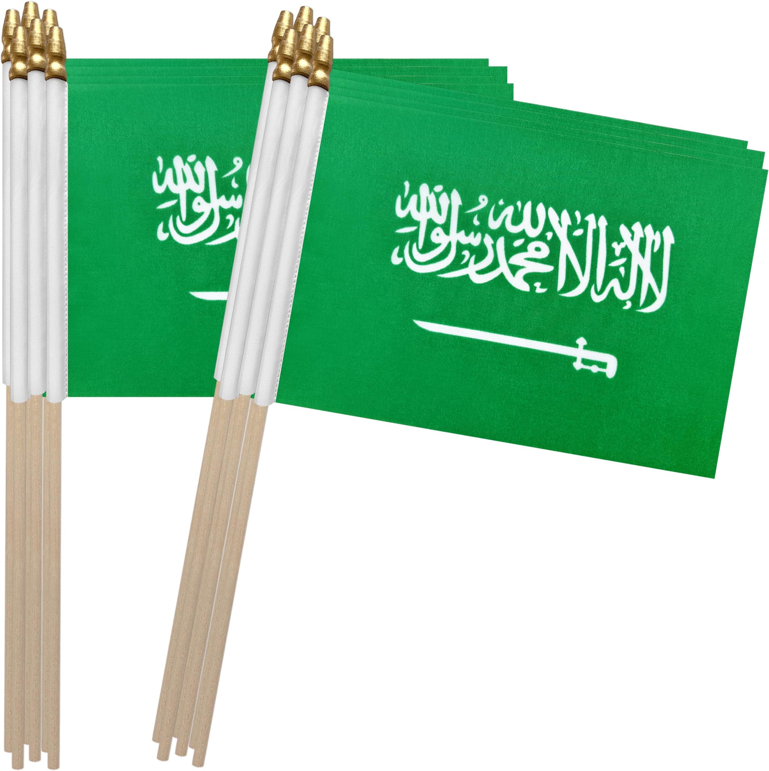 Amazon.com : TSMD Saudi Arabia Stick Flag Saudi Arabian Small Mini Hand ...
