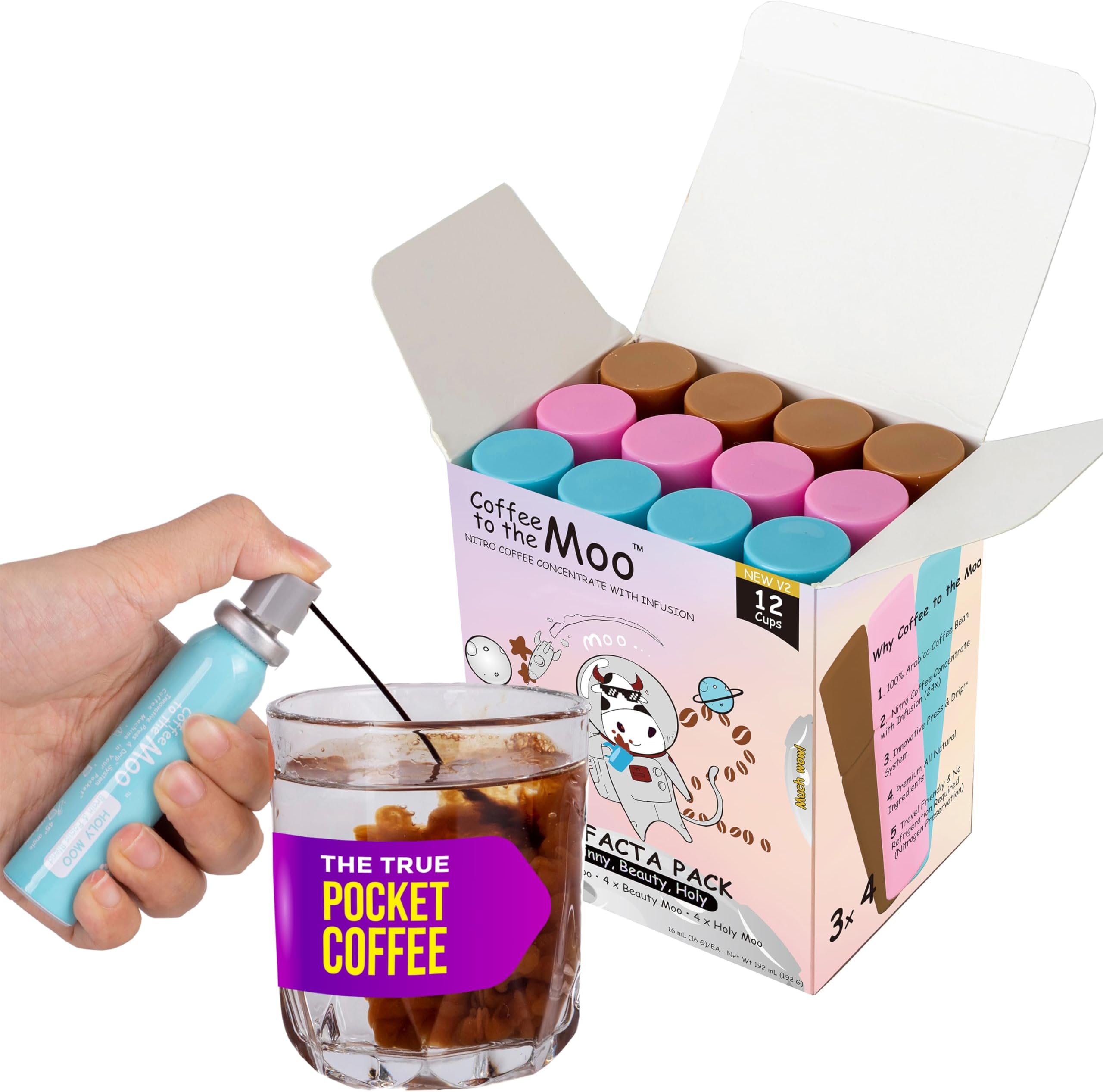 Amazon.com: Coffee to the Moo - Nitro Cold Brew Pocket Coffee ...