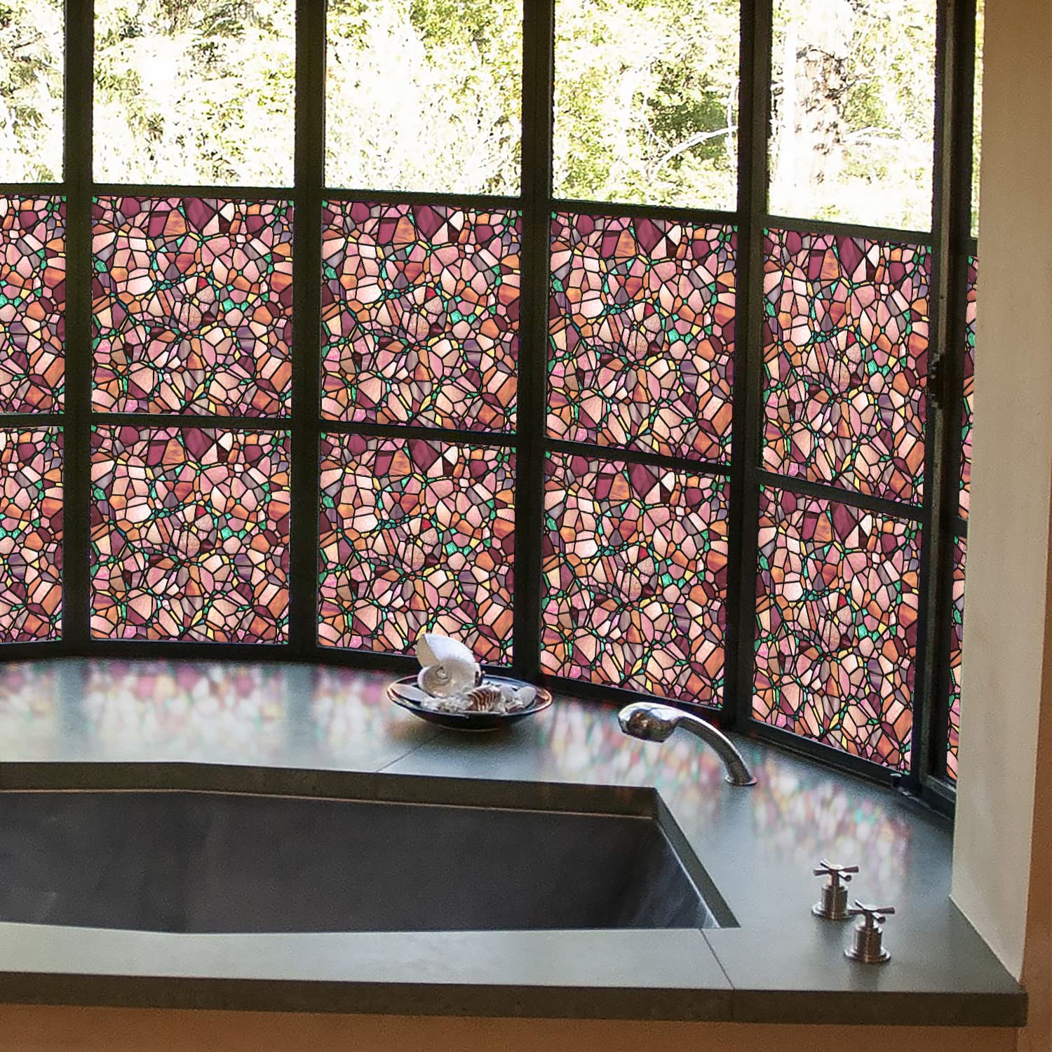 Amazon.com: funlife Original Hand-Drawn Stained Glass Window Film ...