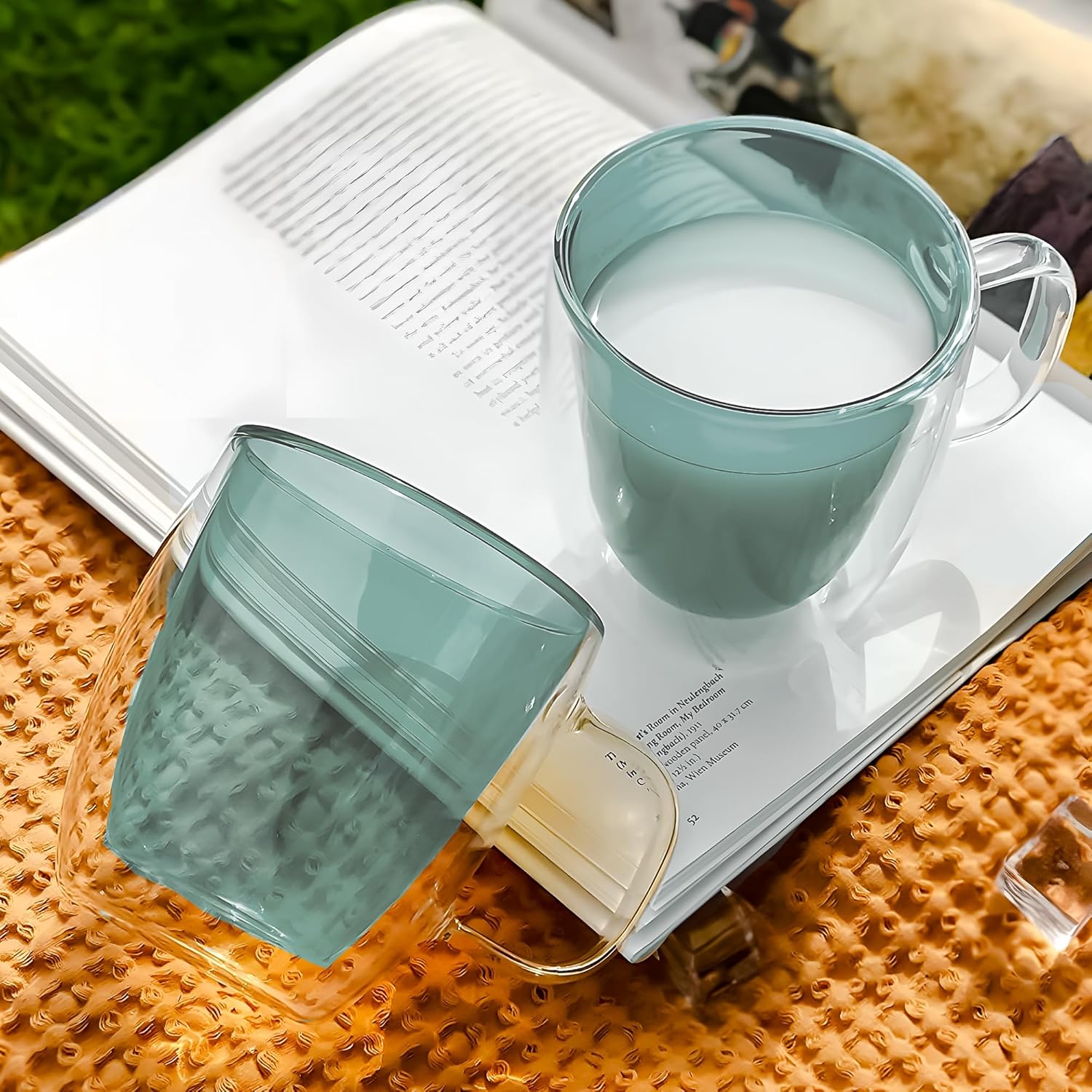 Buy The Better Home Zest Series Coloured Double Wall Glass Cup (2Pcs ...