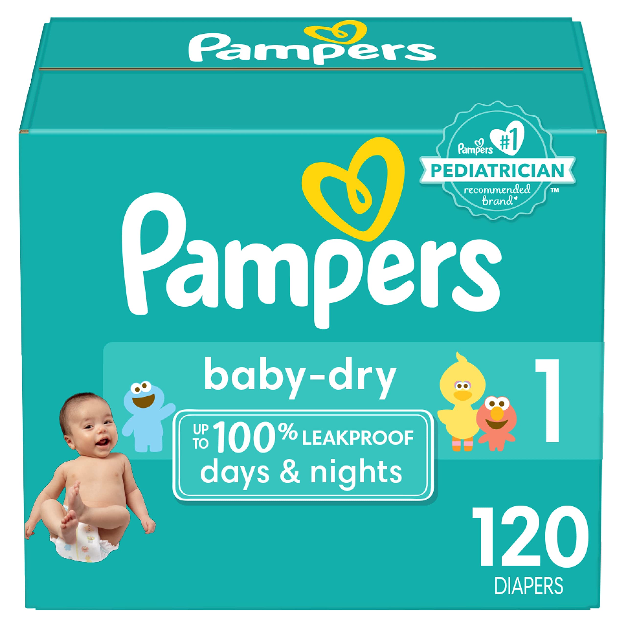 Buy Pampers Baby Dry Diapers Size 1 Newborn 120 Count Online At
