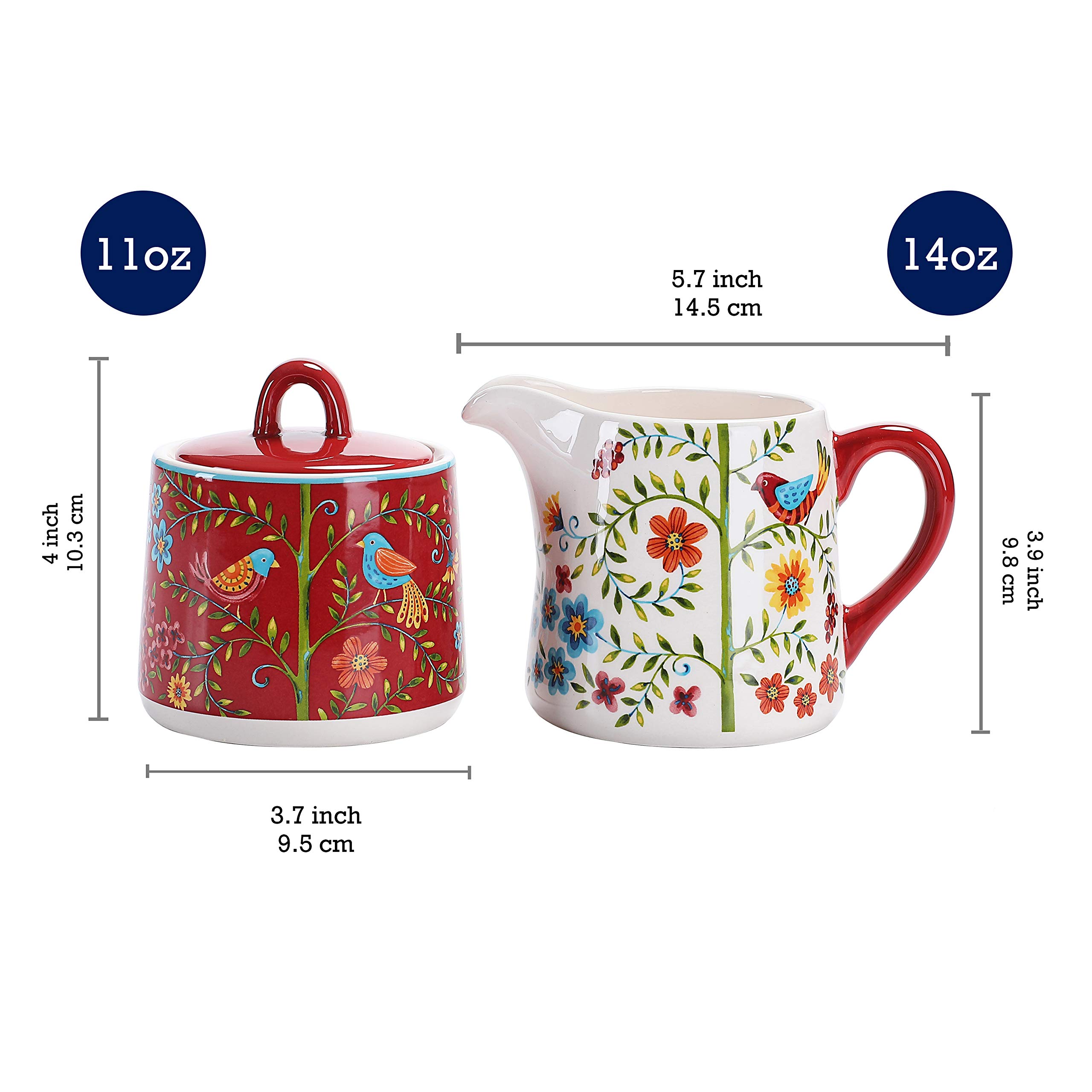 Snapklik.com : Bico Red Spring Bird Ceramic Sugar And Creamer Set ...