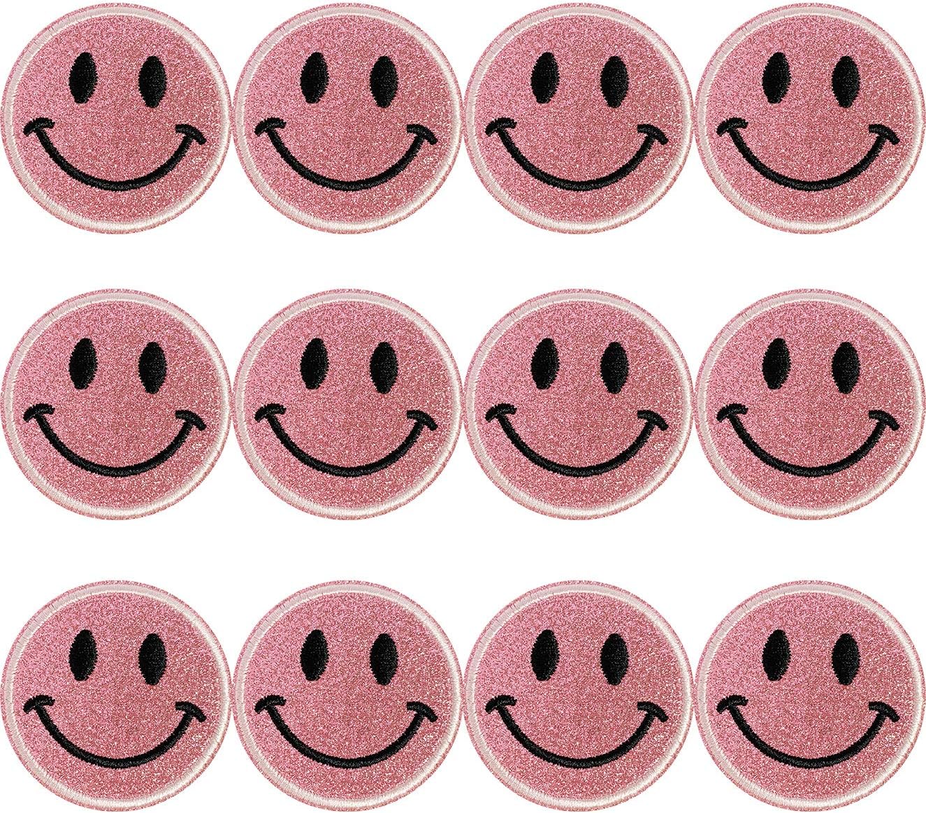 Amazon.com: 12pcs Cute Happy Face Patch Iron On Patches Sew On/Iron On ...