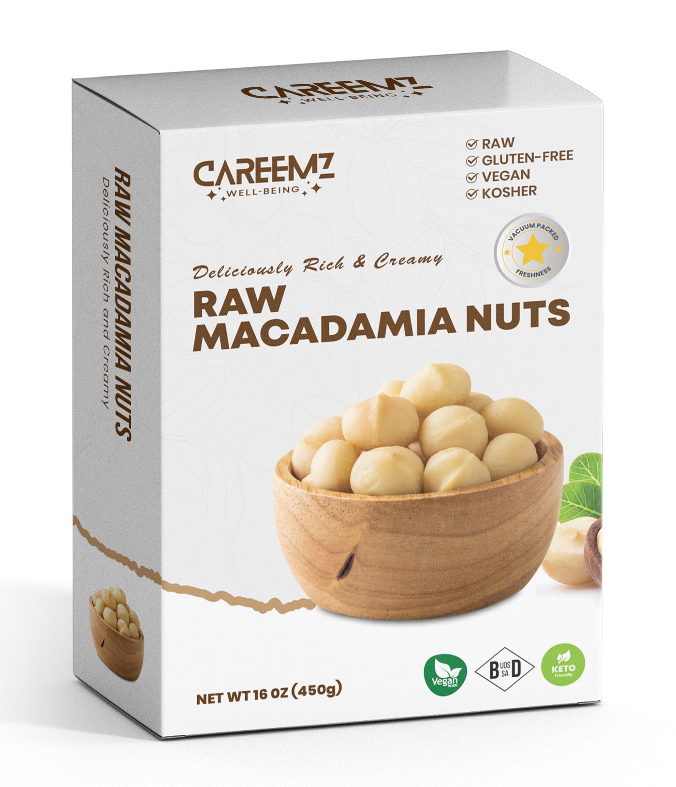 Amazon.com : CAREEMZ Raw Macadamia Nuts, Malawi’s Finest, Gourmet Snack ...