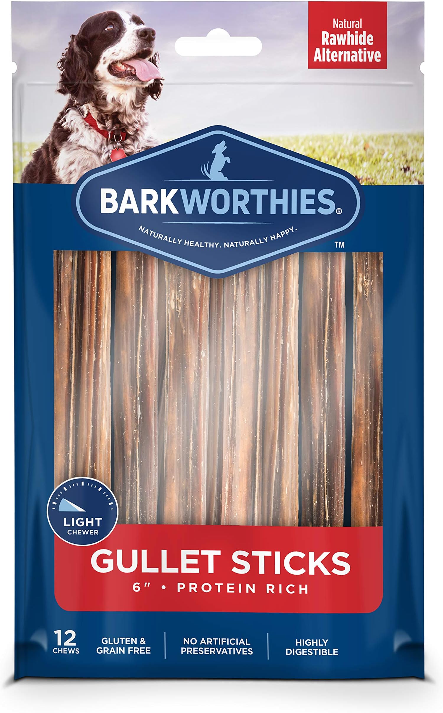Amazon.com: Barkworthies Braided Beef Gullet Jerky Treat, 12-Inch