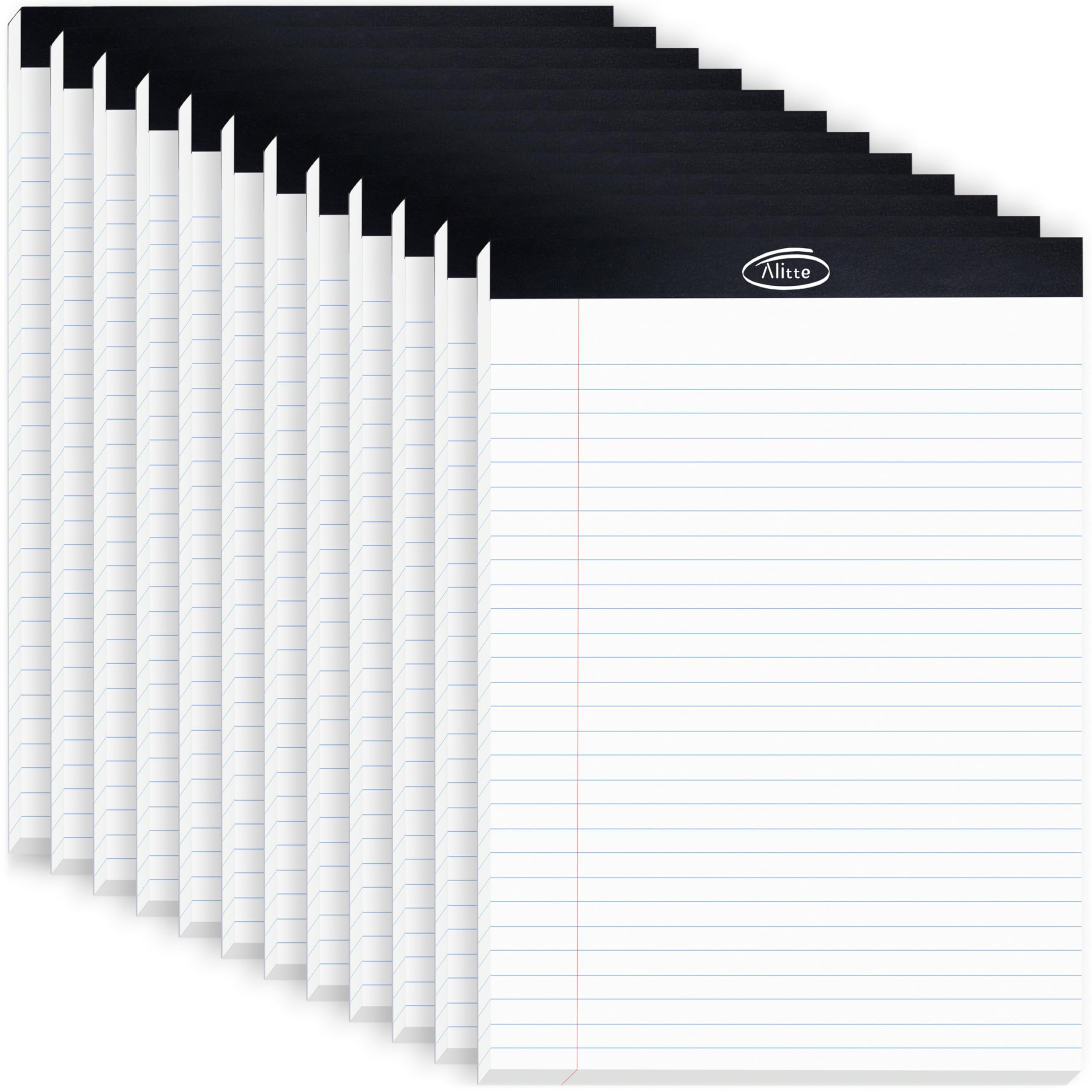 Alitte Legal Notepads 8.5 x 11, Pack of 12 - Perforated Wide Ruled ...