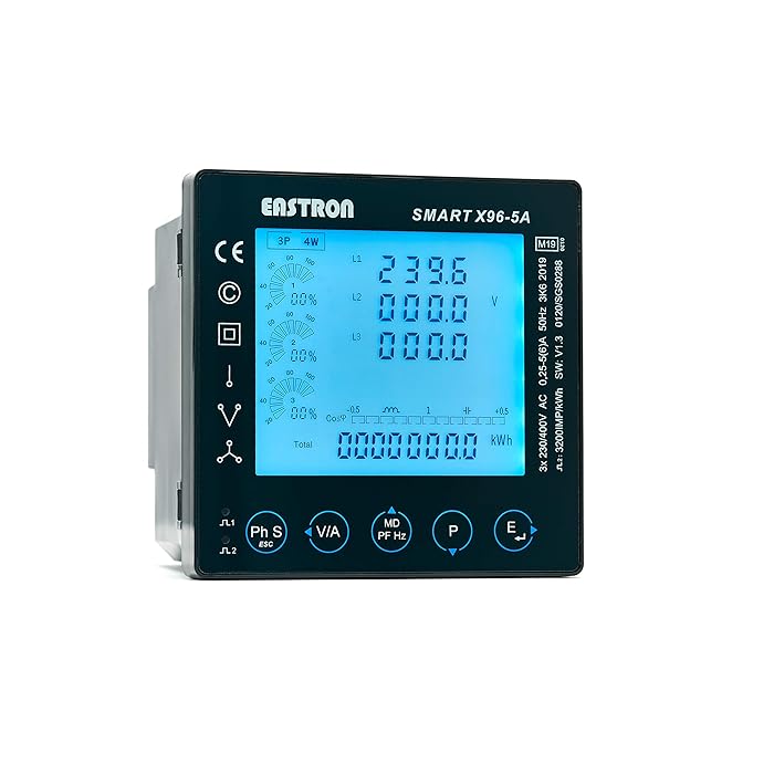 Buy Smart X96-5A Single/Three Phase, 96MM x 96MM Electric Energy Panel ...