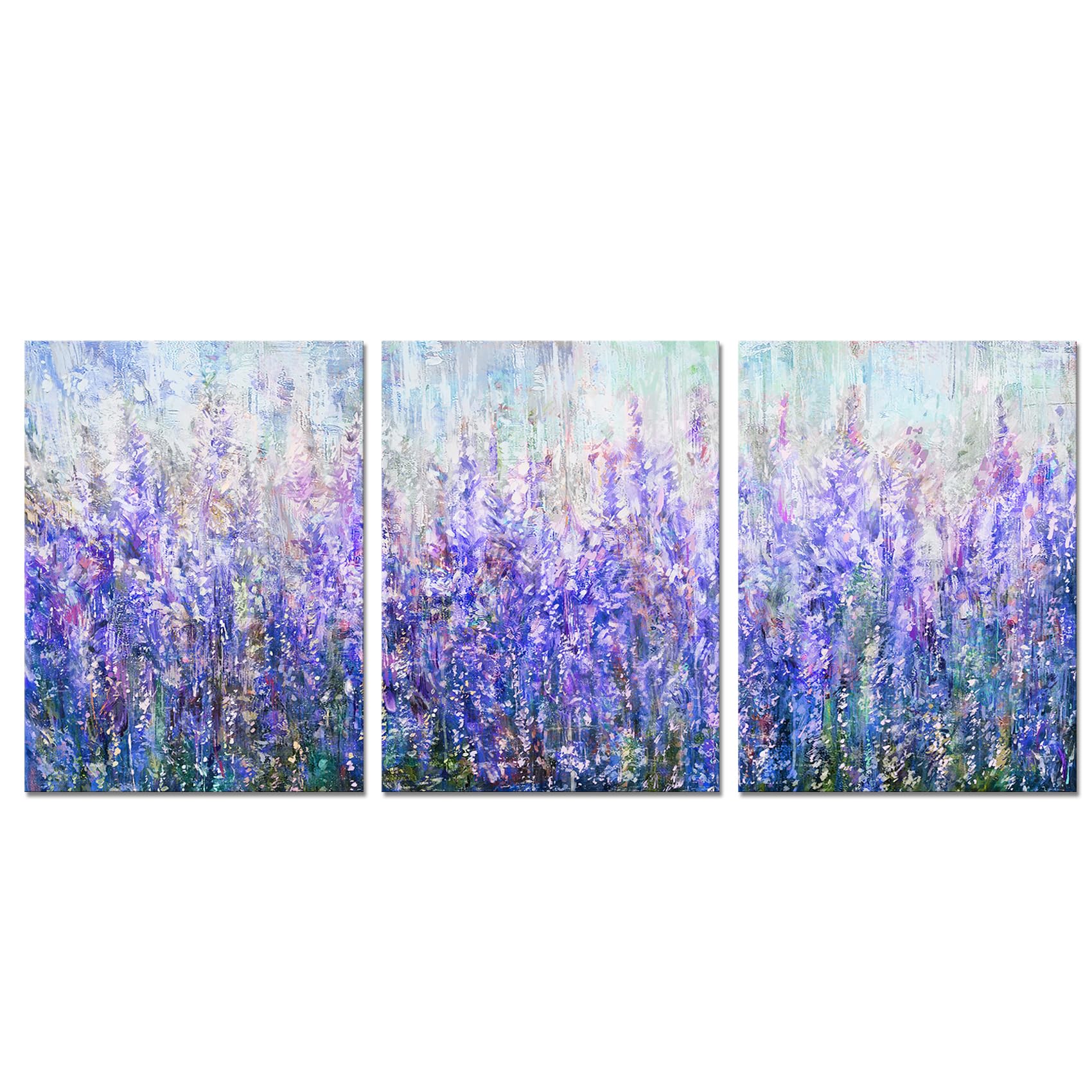 Amazon.com: Derkymo 3 Pieces Purple Wall Decor Abstract Lavender Canvas ...