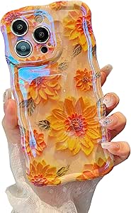 Amazon.com: XIZYO Case for iPhone 13 Pro Max, Colorful Retro Oil Painting Flower Cute Floral ...