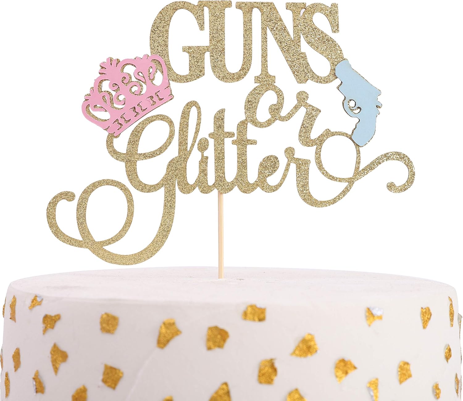 BOOMPA Guns or Glitter Cake Topper - Gender Reveal Bahrain | Ubuy