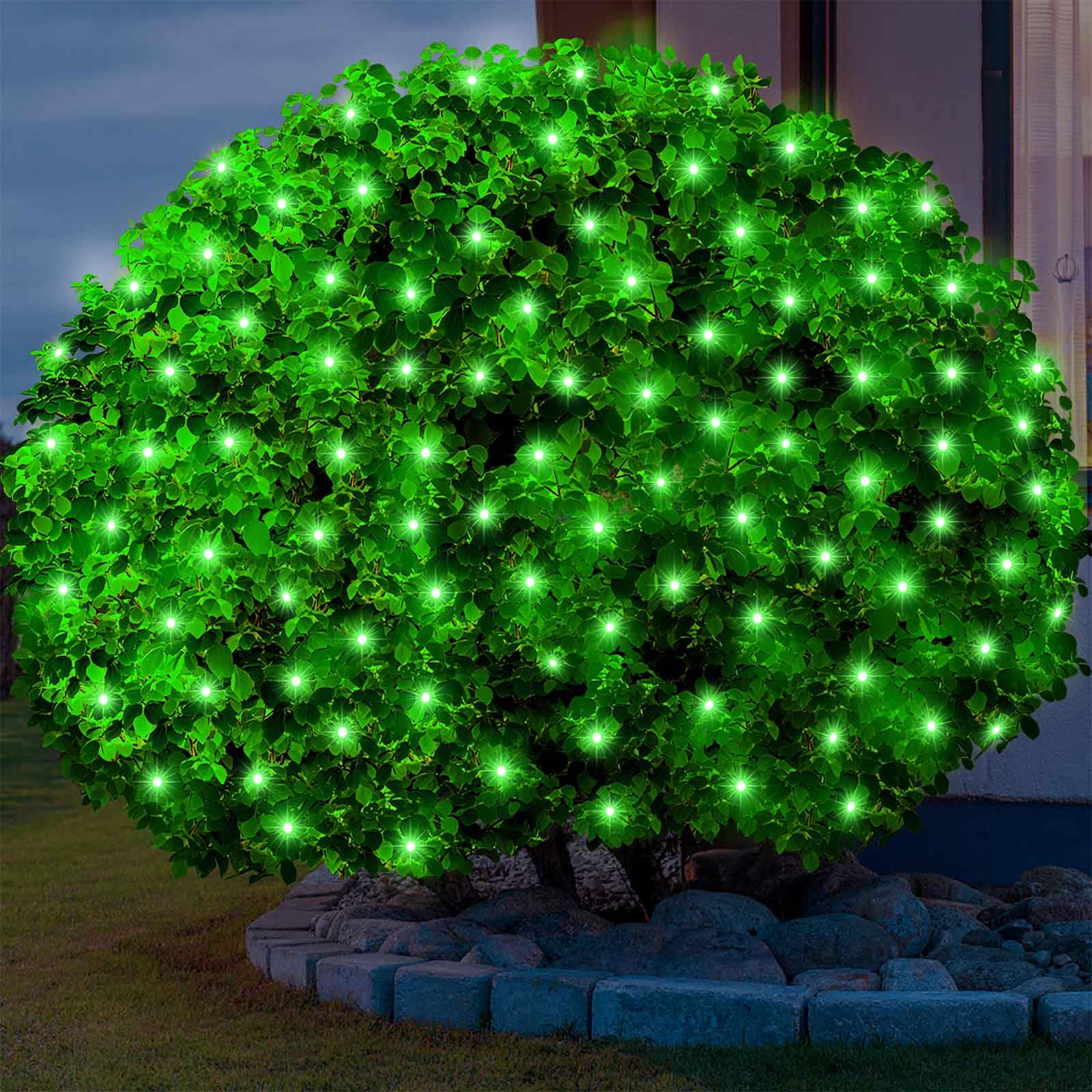 Meteds 6Ftx4Ft LED Christmas Net Lights Green Wire,Connectable UL ...