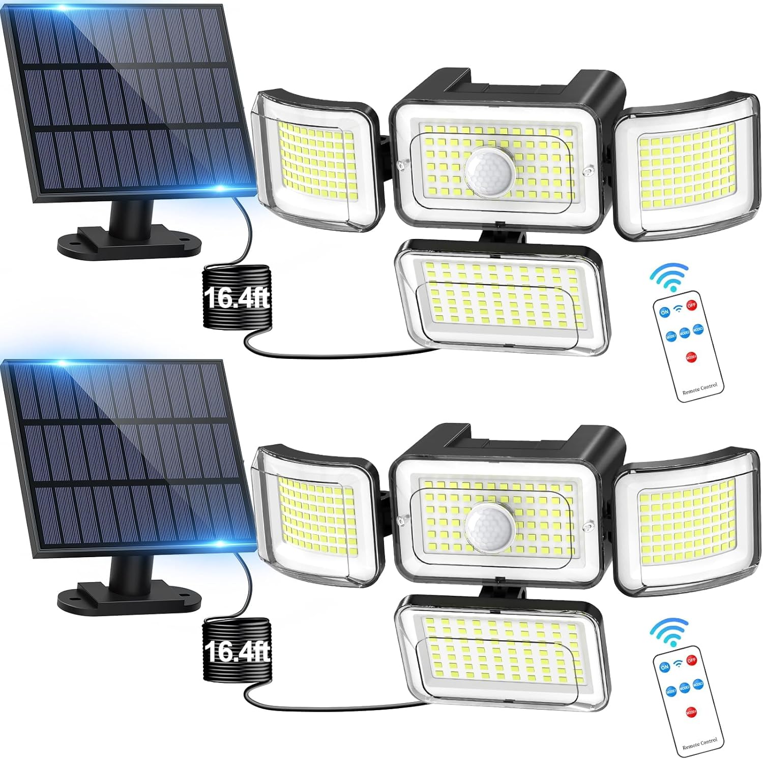APILAB Solar Outdoor Lights, 288 LED 3500LM Motion Sensor Outdoor ...