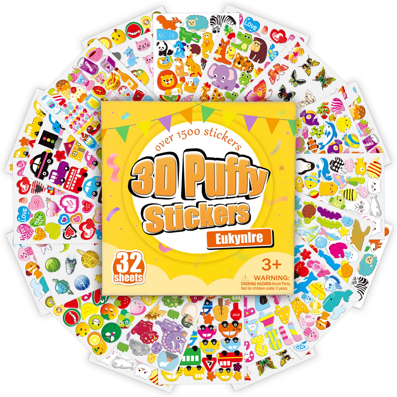 3D Puffy Stickers for Kids Cute Sticker Pack for Girls Animal Stickers ...