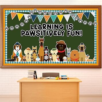 Amazon.com: Pet Learning Classroom Bulletin Board Decorations Puppy ...