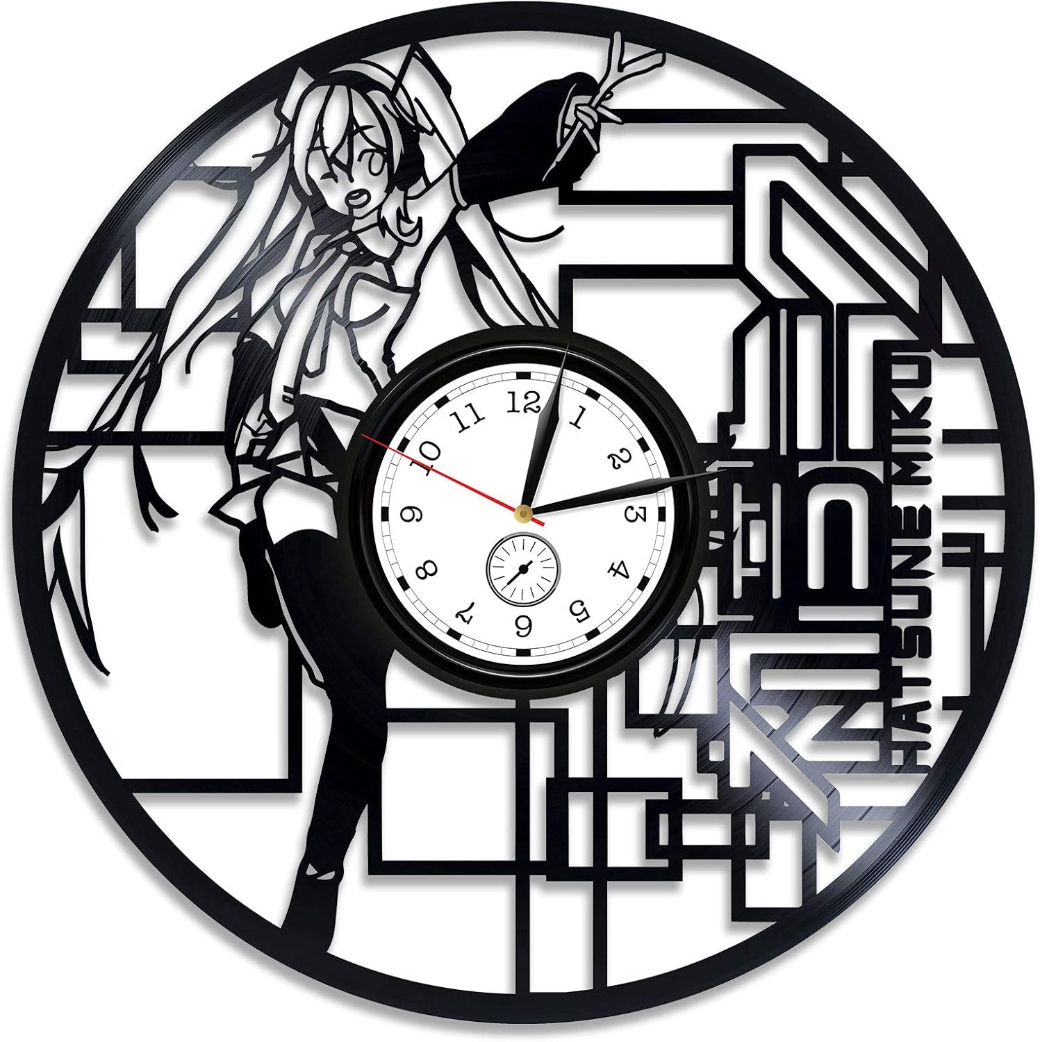 Amazon.com: Kovides Hatsune Miku 12 inch Vinyl Record Wall Clock, Black ...