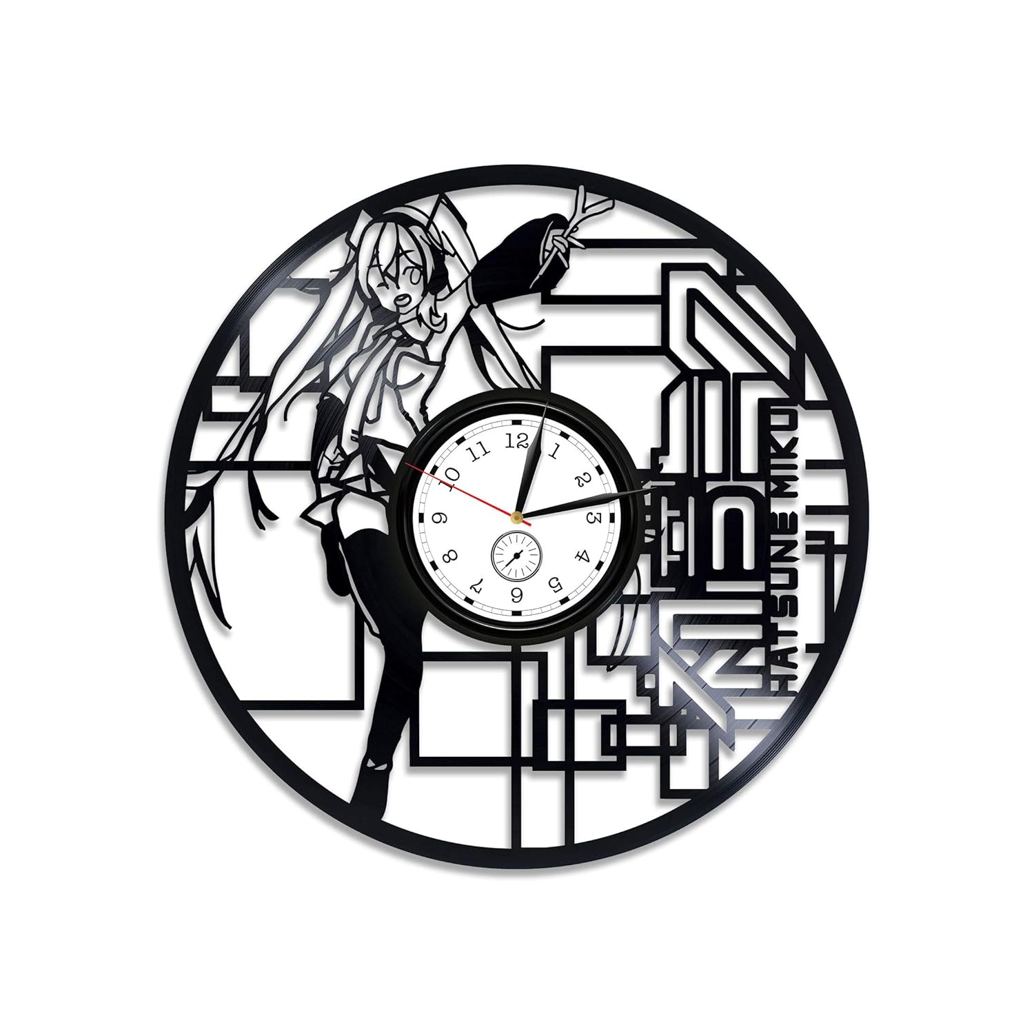 Buy Kovides Hatsune Miku Vinyl Clock Hatsune Miku Wall Clock Hatsune ...