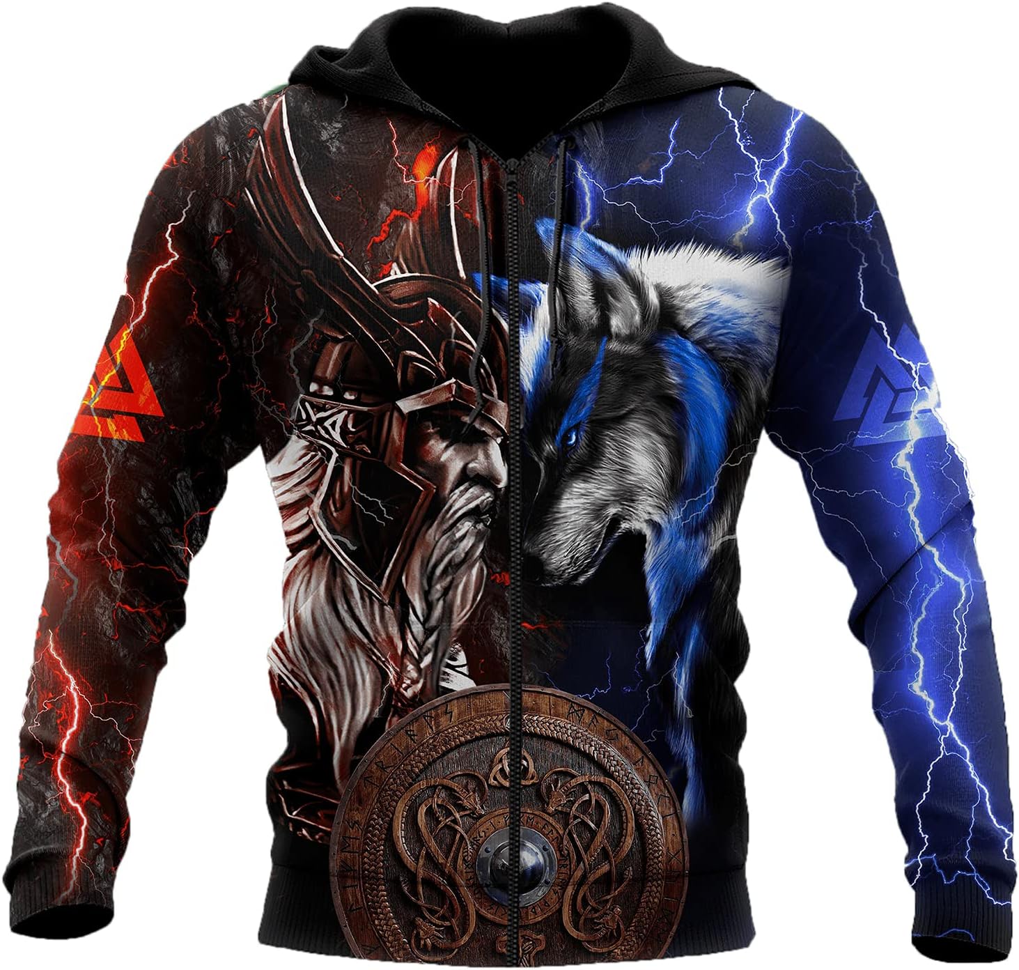kewing Sudadera con Capucha de Cosplay Vikingo para Hombre, Tatuaje de ...