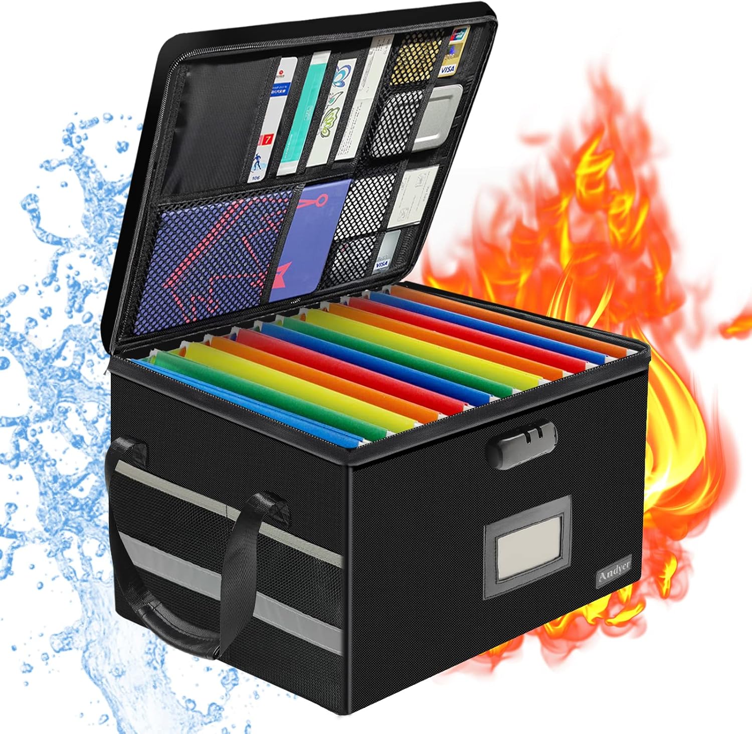 Amazon.com : File Box Fireproof Document Box with Lock, Andyer ...