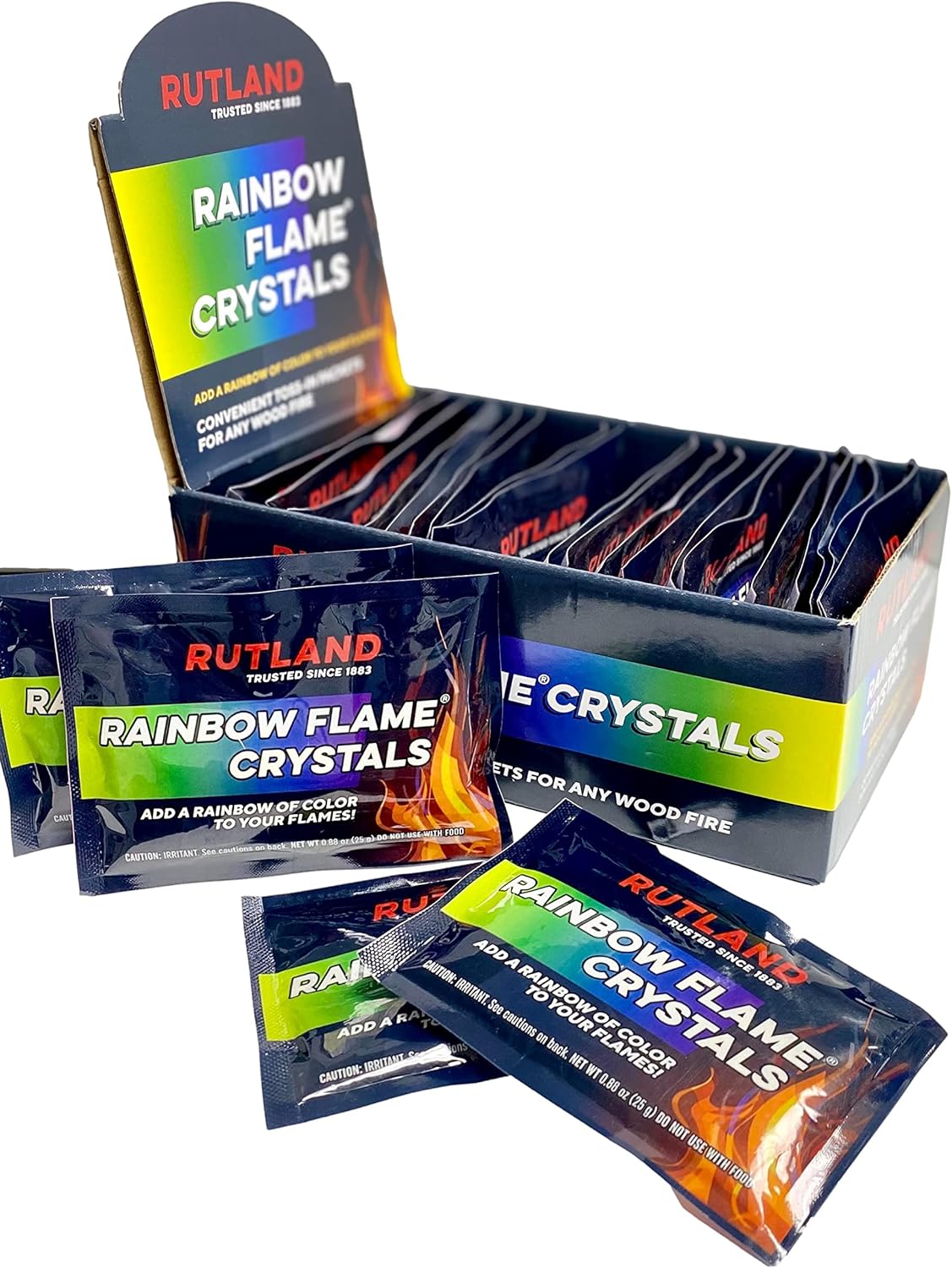 Amazon.com : Rutland Rainbow Flame Crystals Packet, Case of 25 : Patio ...