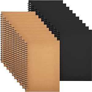 Amazon.com : Epakh 20 Pcs Blank Spiral Notebook Unlined Notepad Bulk A5 Soft Cover Sketch Pads ...