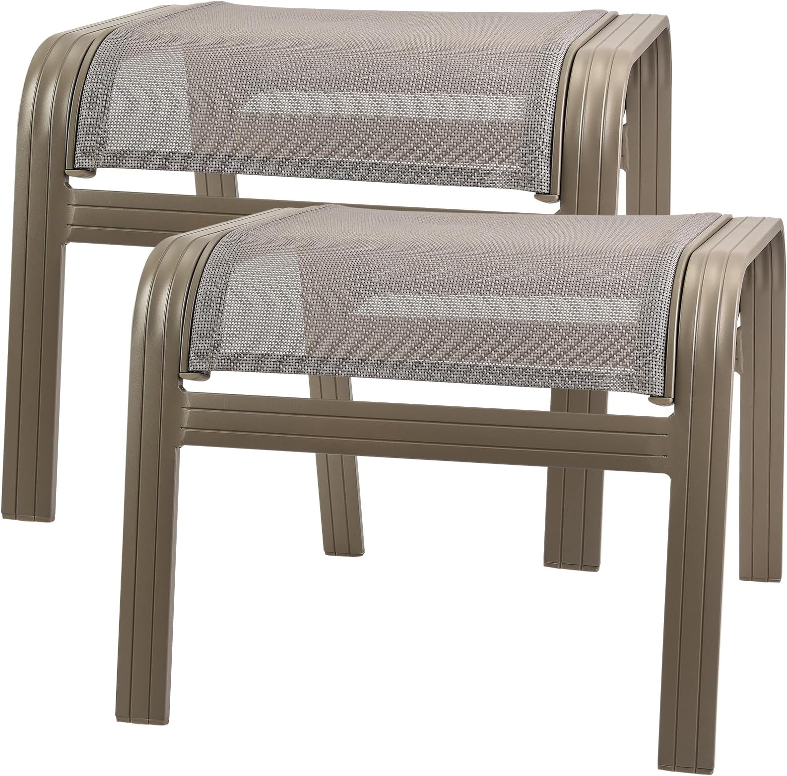 Amazon.com: Deugold Outddor Patio Ottoman 2 Set All Weather Outdoor ...