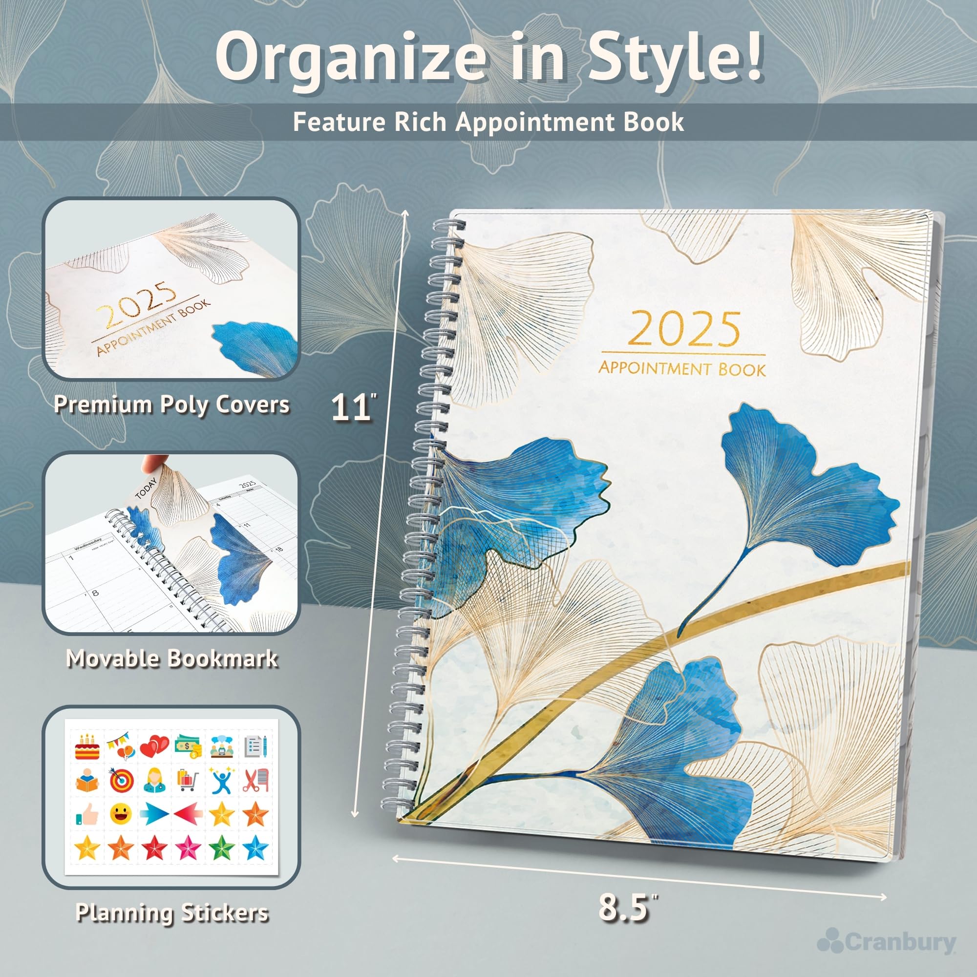 Snapklik.com : CRANBURY 2025 Appointment Book, 12 Month Planner, Jan ...