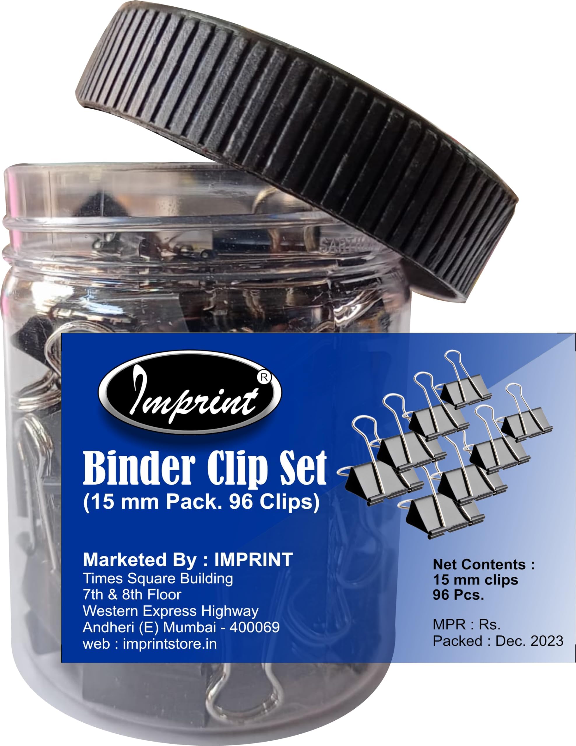 Bambalio Binder Clips 15mm Black Set of 144 Pieces : Amazon.in: Office ...