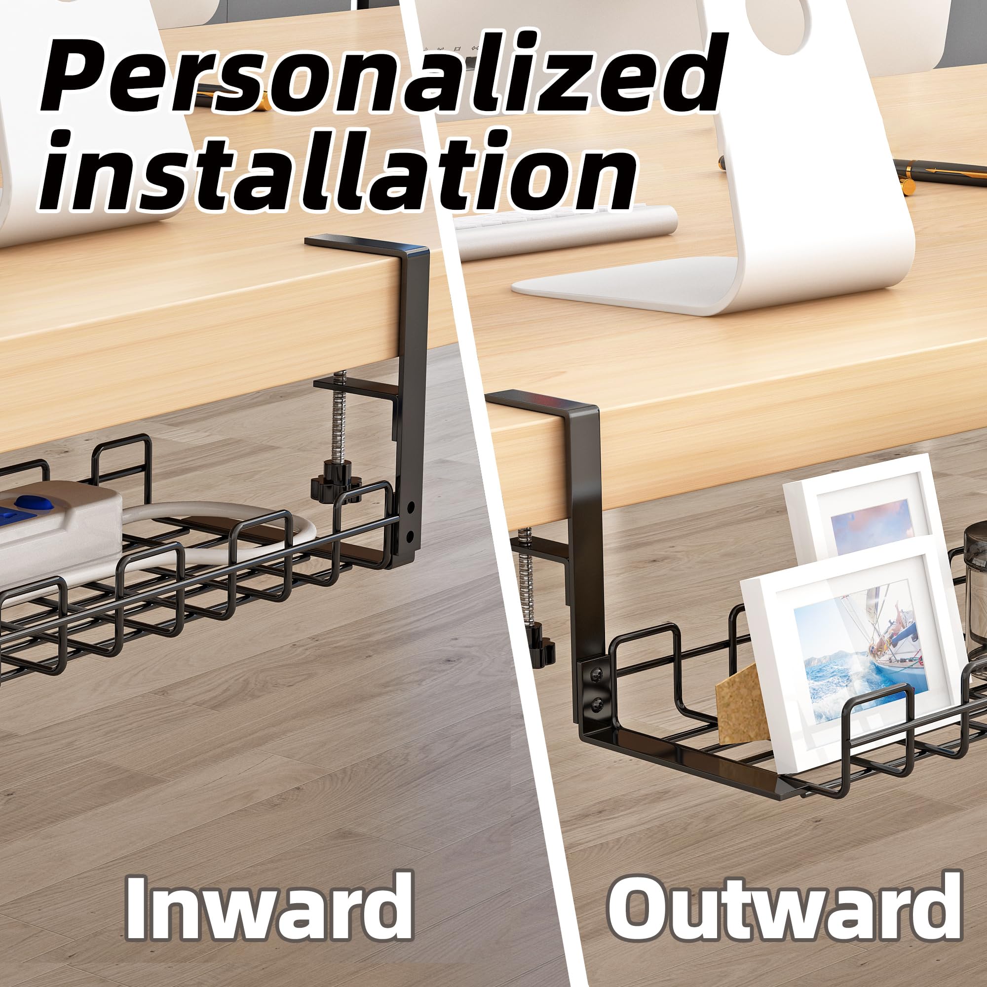 Snapklik.com : Cable Management Under Desk, 15.7-inch Punch-Free Cable ...