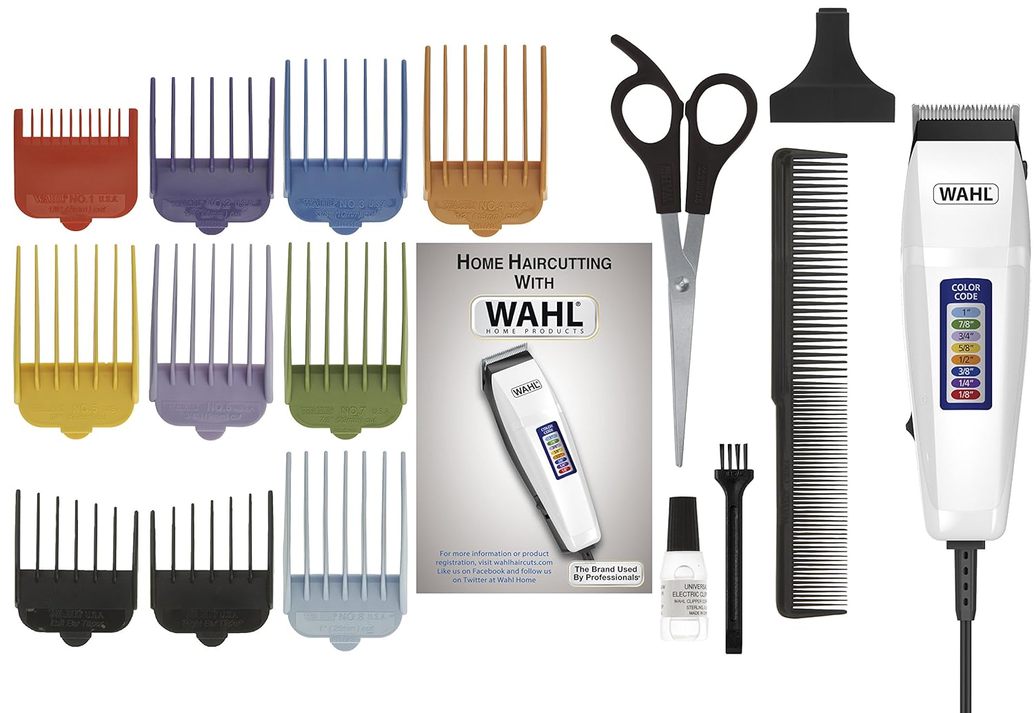 Buy Wahl 9155-100 Color Code, 16 Piece Color Coded Haircutting Kit ...